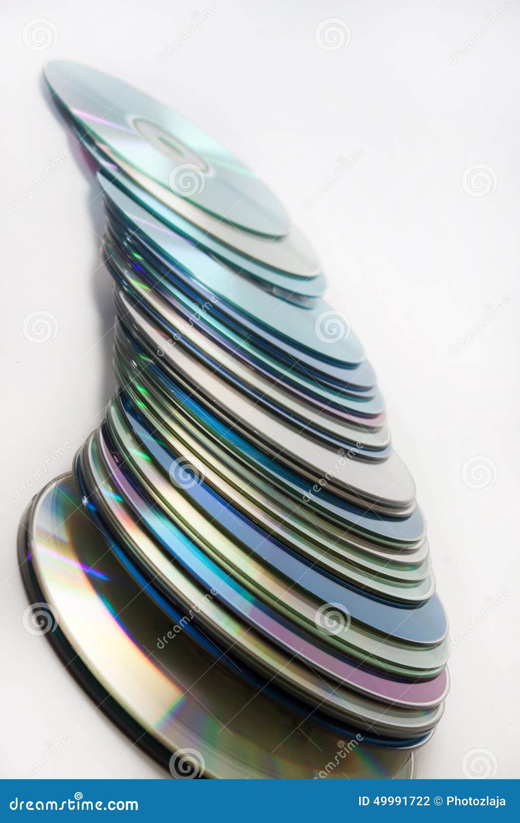Scattered Old Compact Discs on a White Background Stock Photo - Image ...