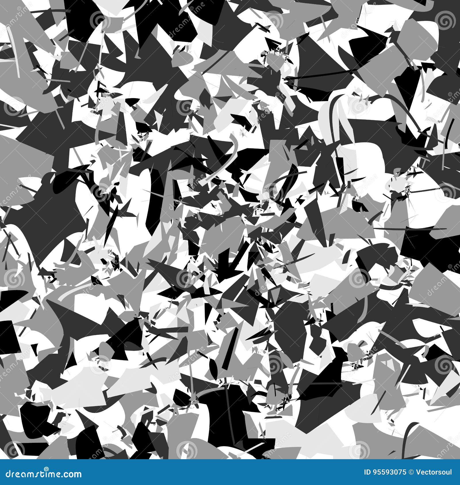Scattered Pattern. Scattered Overlapping Random Shapes Geometric Stock ...