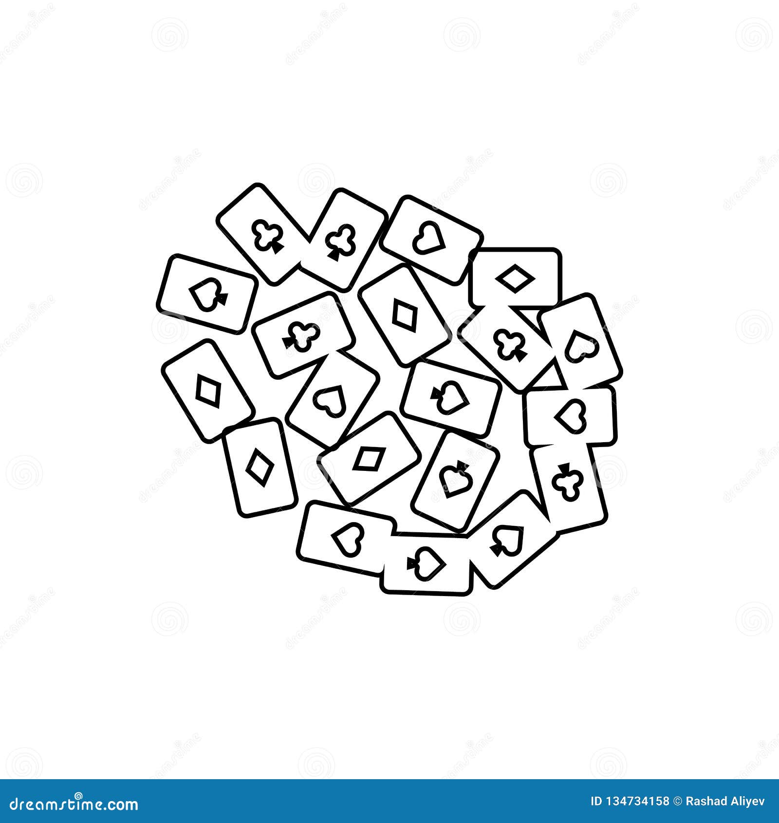 Scattered Playing Cards Icon. Element of Chaos for Mobile Concept and ...