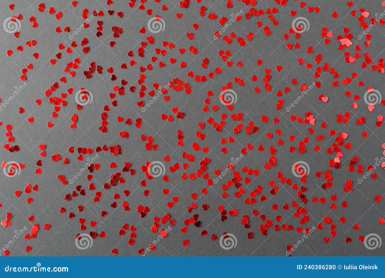 Scattered Random Red Sequins in Form of Hearts Stock Photo - Image of ...