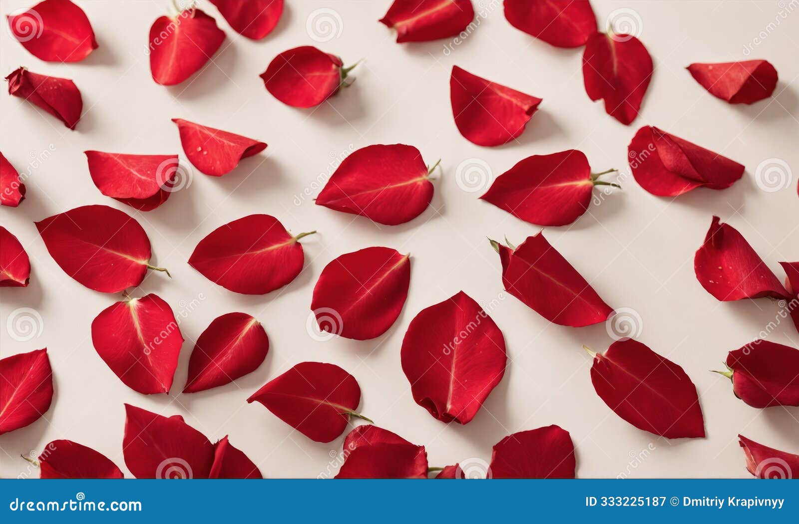 Red Rose Petals Scattered on a White Background Stock Illustration ...