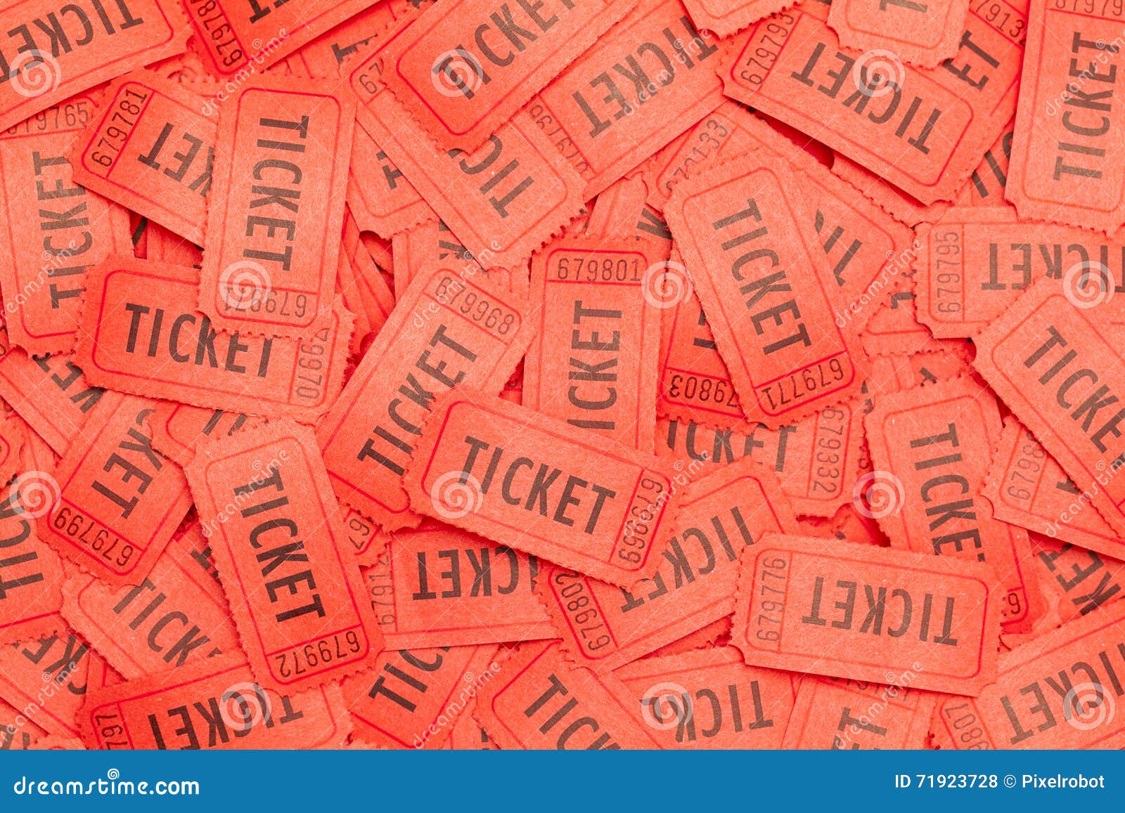 Scattered Red Tickets stock photo. Image of carnival - 71923728