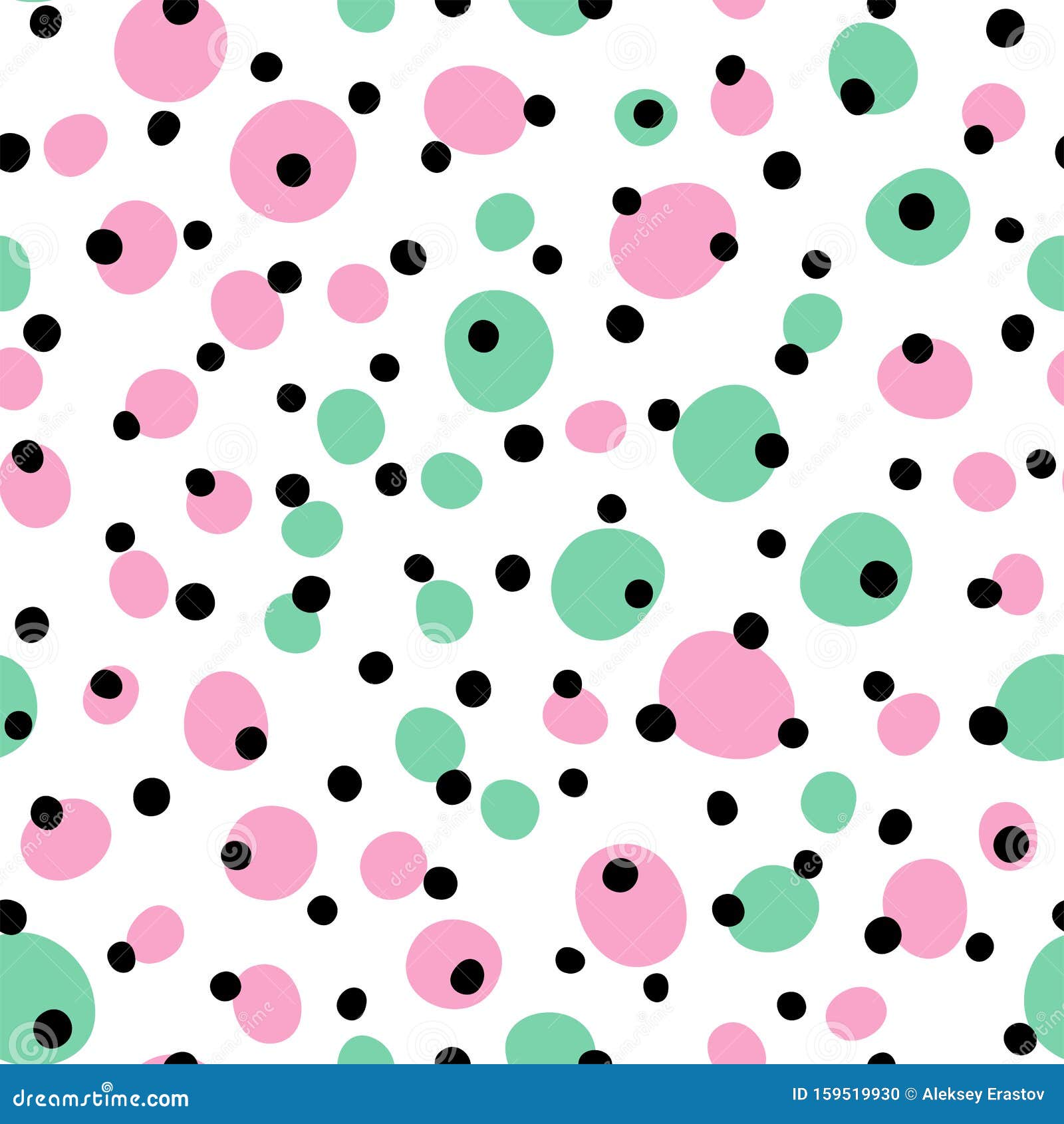 Scattered Round Spots. Seamless Polka Dot Pattern. Vector Illustration ...