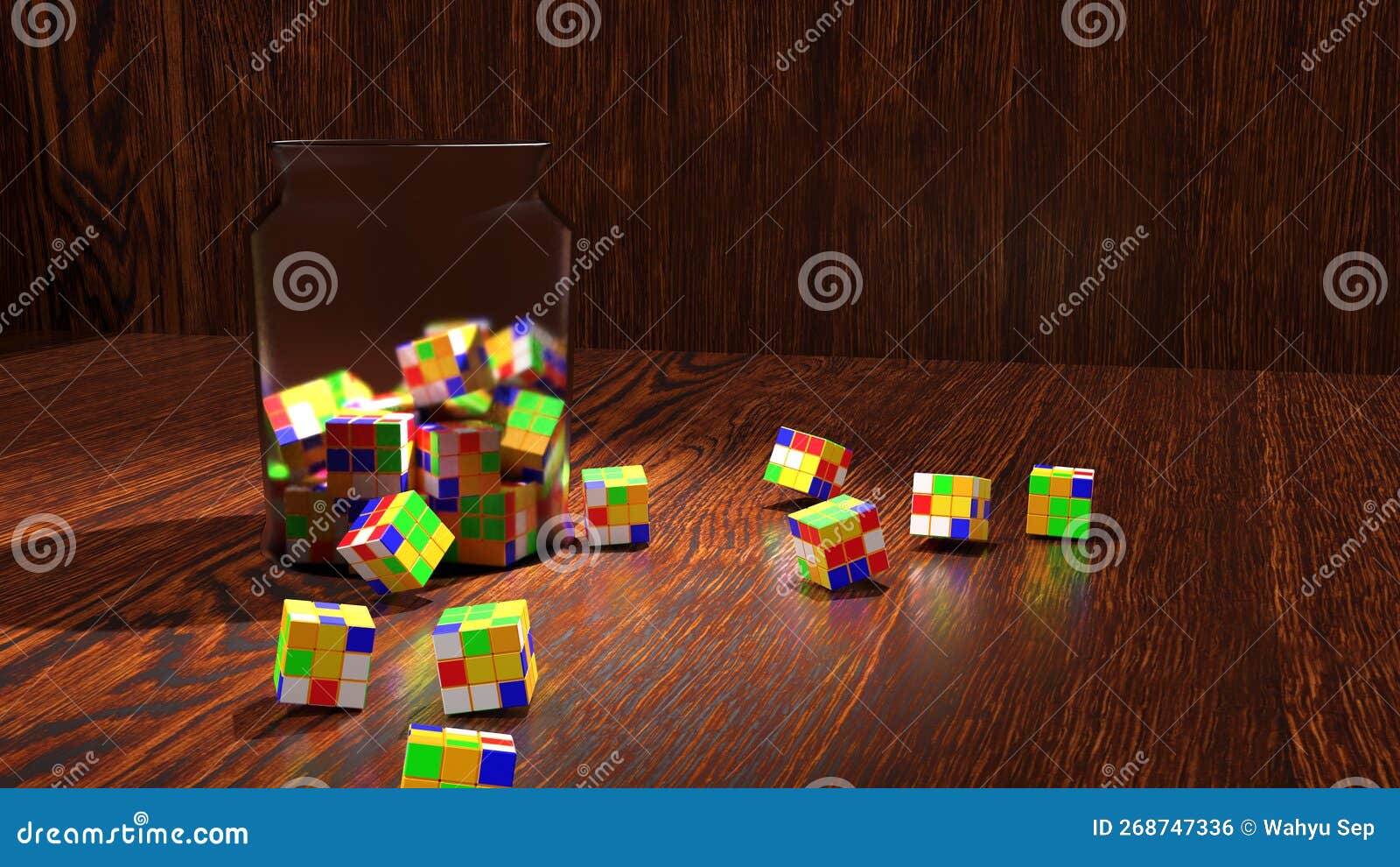 Scattered Rubiks Cube 3d Rendering Stock Illustration - Illustration of cube, rubiks: 268747336