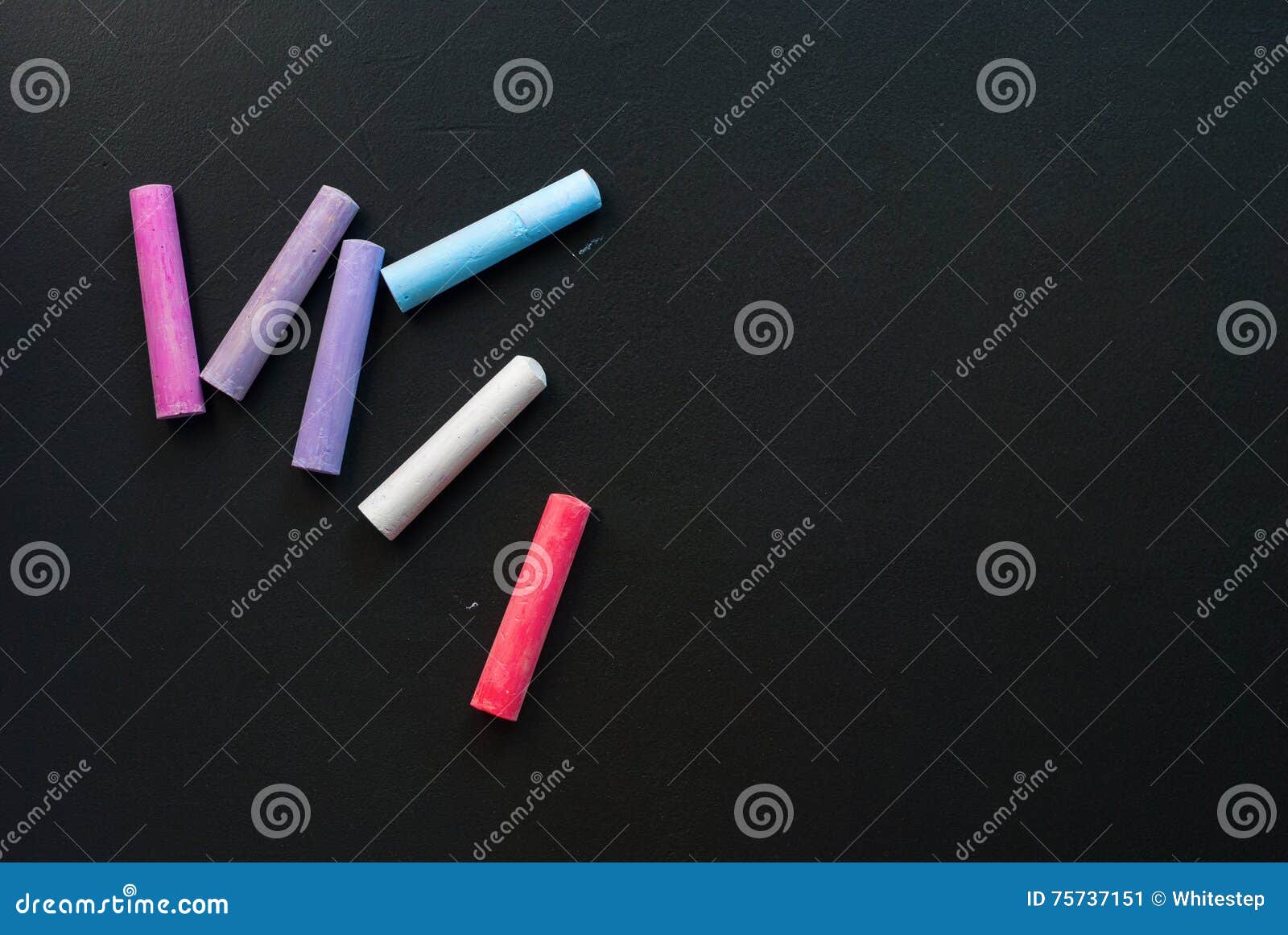 Scattered School Crayon Chalk Black Wooden Surface Stock Image - Image ...
