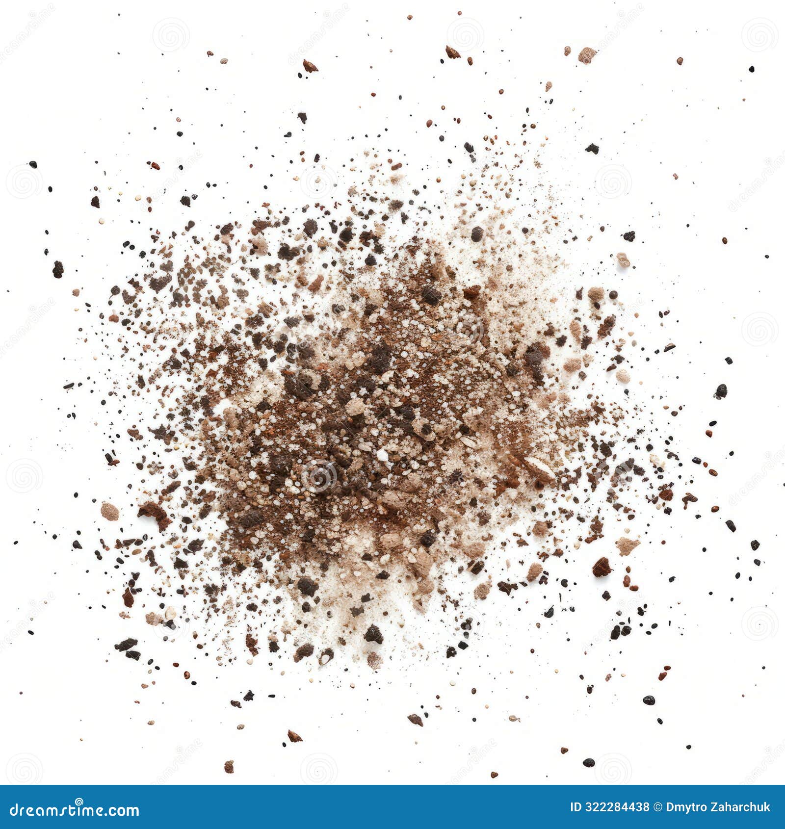 Scattered Soil Particles Forming a Starburst Pattern in Mid-air, Set ...