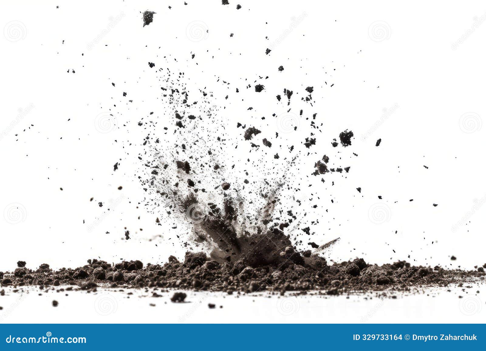 Scattered Soil Particles Forming a Starburst Pattern in Mid-air, Set ...