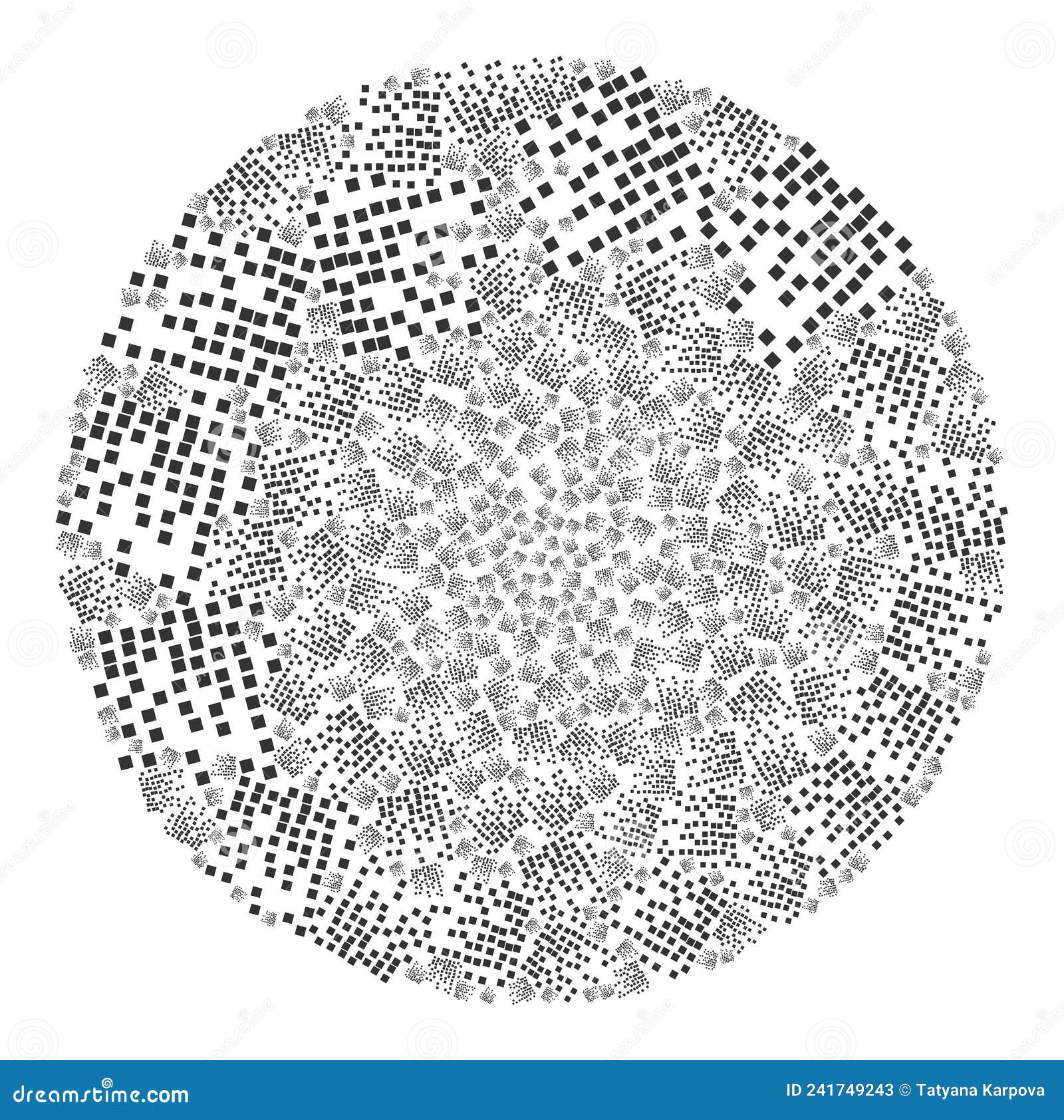 Scattered Square Particles Icon Spheric Cluster Collage Stock Vector ...