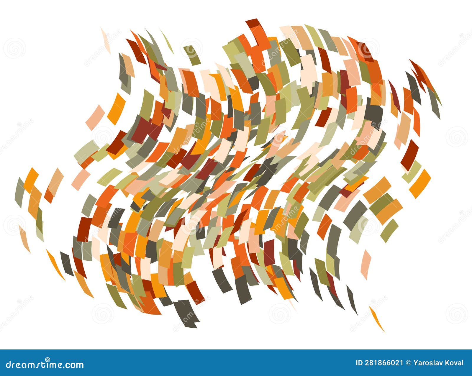 Scattered Square Particles Ornament. Mosaic Flight Wind. Windy ...