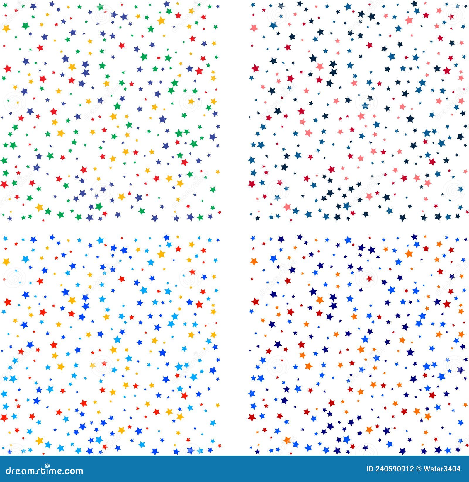 Scattered Stars Design Pattern Set Stock Vector - Illustration of light ...