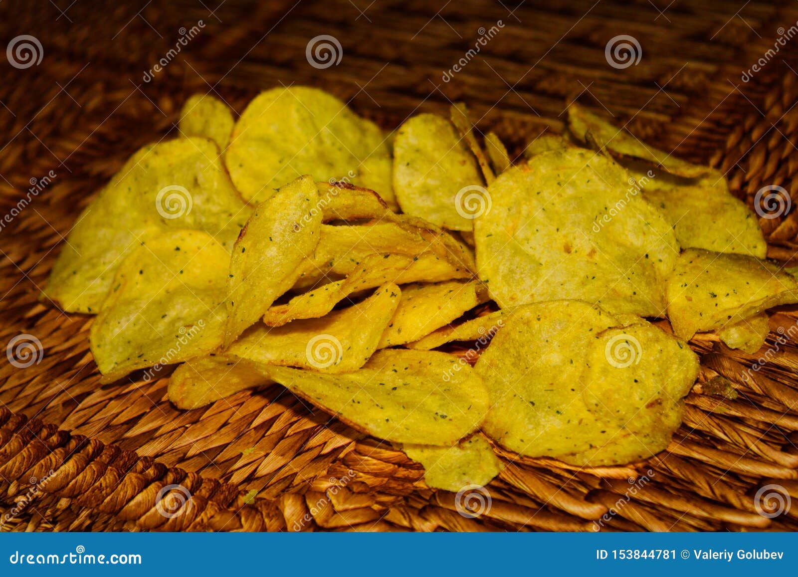 Scattered on the Table Potato Chips with Spices Stock Image - Image of ...