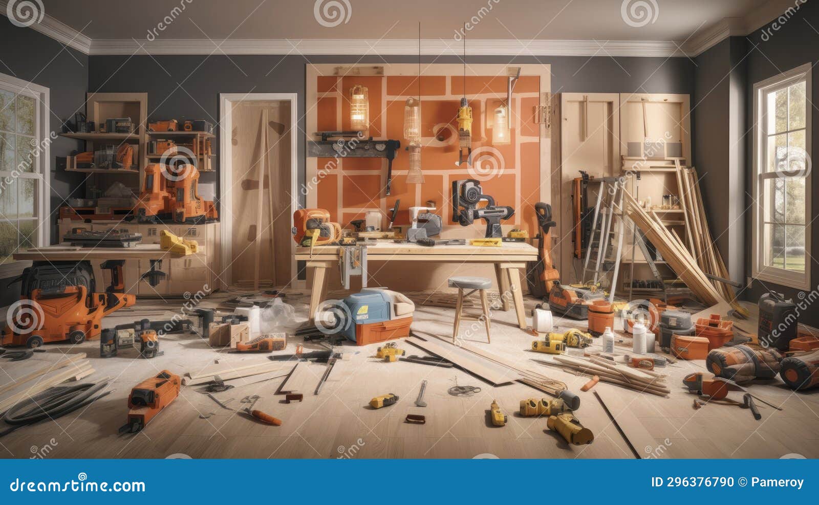 Scattered Tools. Embracing DIY Home Makeovers Stock Illustration ...