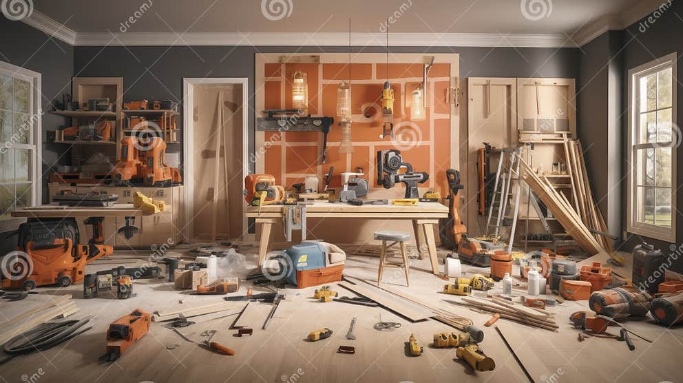 Scattered Tools. Embracing DIY Home Makeovers Stock Illustration ...