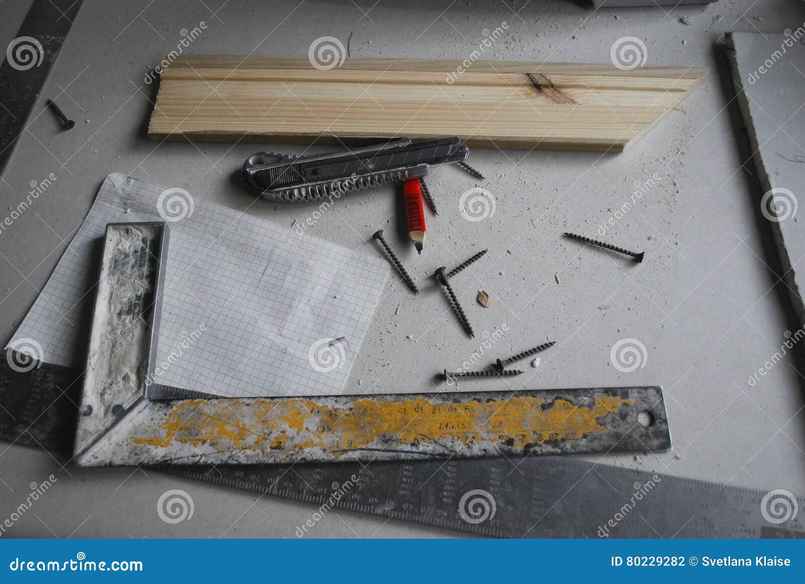 Scattered Tools during the Renovation the House. Stock Photo - Image of ...