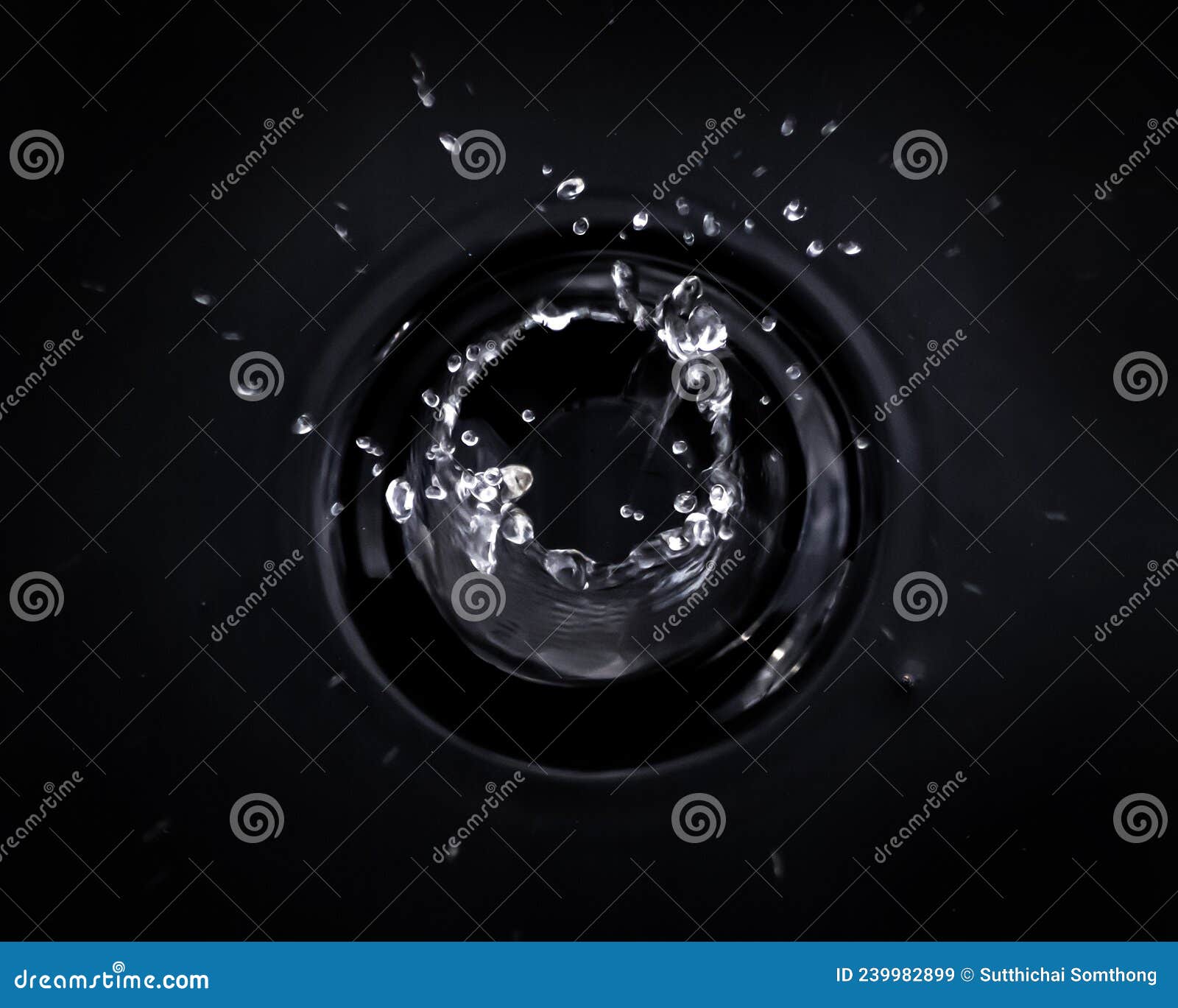 Scattered Water Droplets Float in the Air, and Below are Circles Stock ...