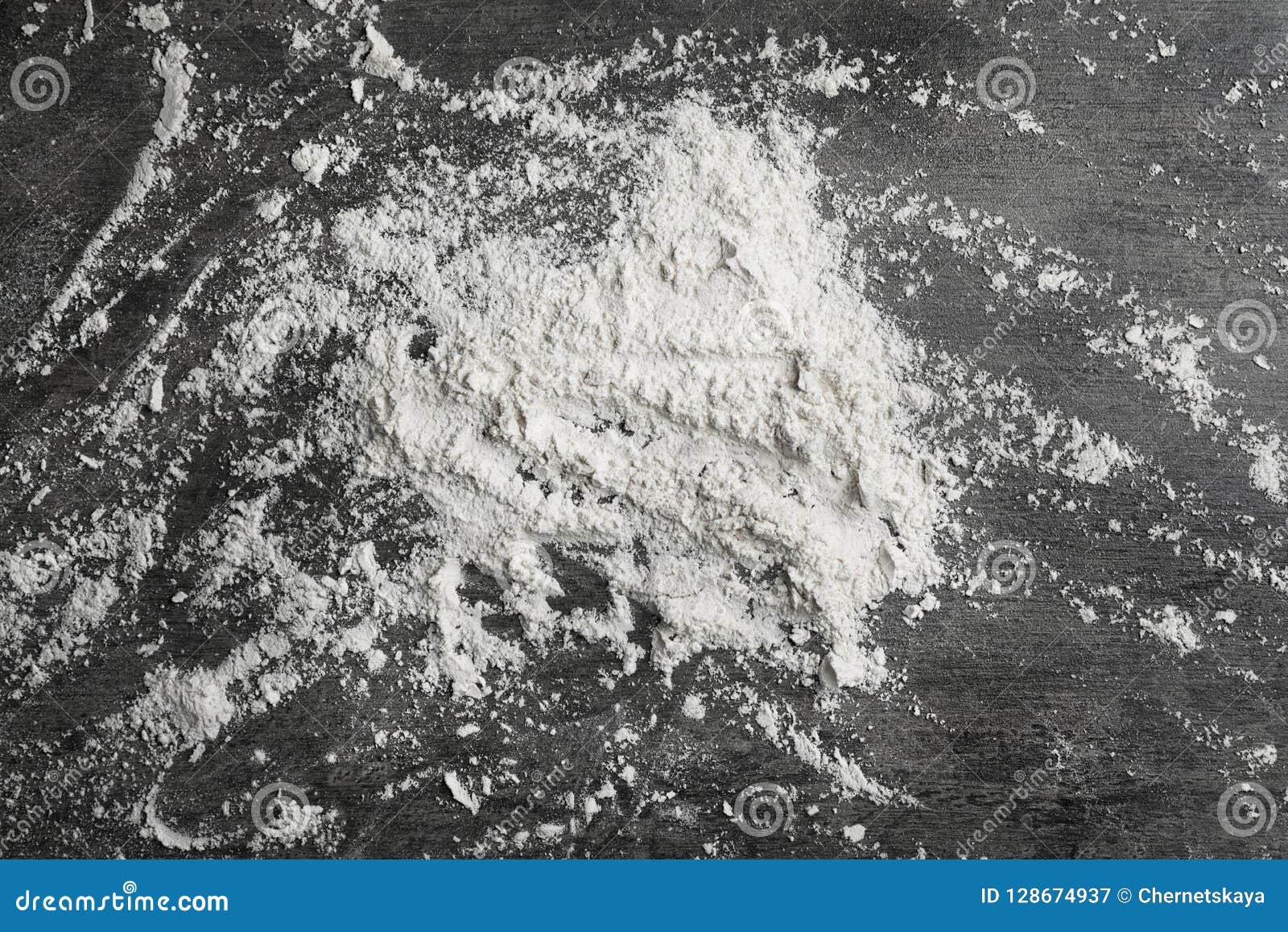 Scattered Wheat Flour on Gray Background Stock Image - Image of ...