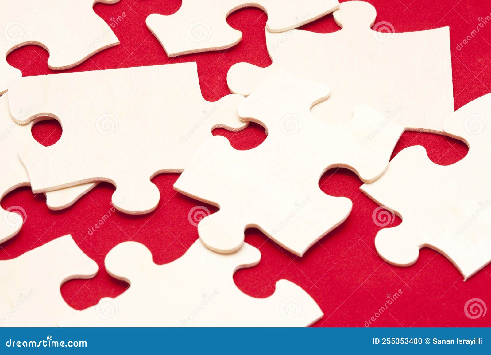 Scattered White Jigsaw Puzzle Pieces Stock Photo - Image of mess ...