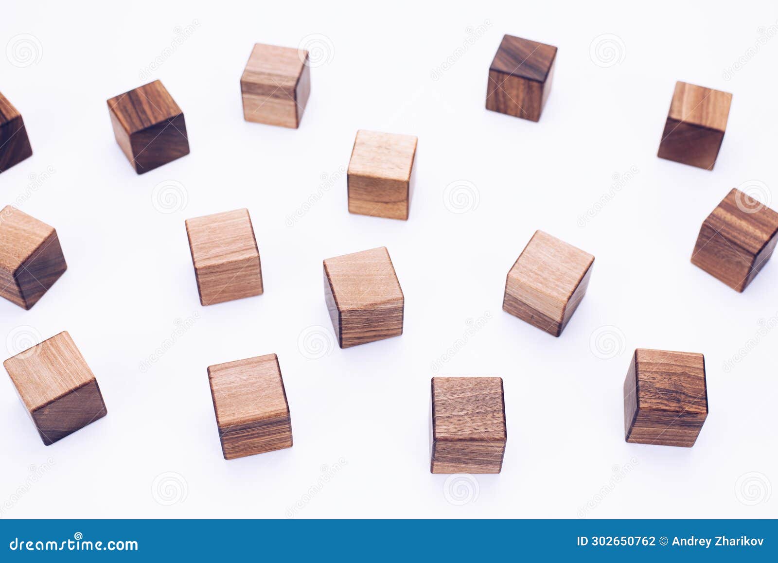 Scattered Wooden Cubes on a White Background. Stock Photo - Image of ...
