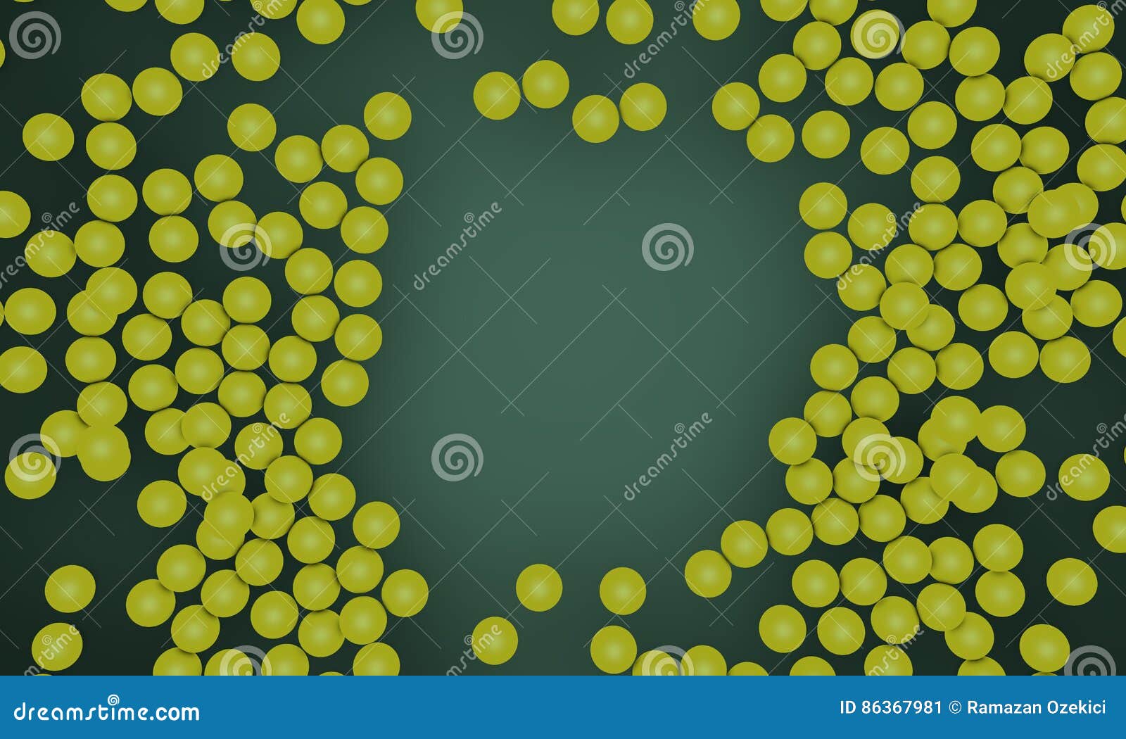 Scattered Yellow Sphere Objects, Background 3d Render Stock ...