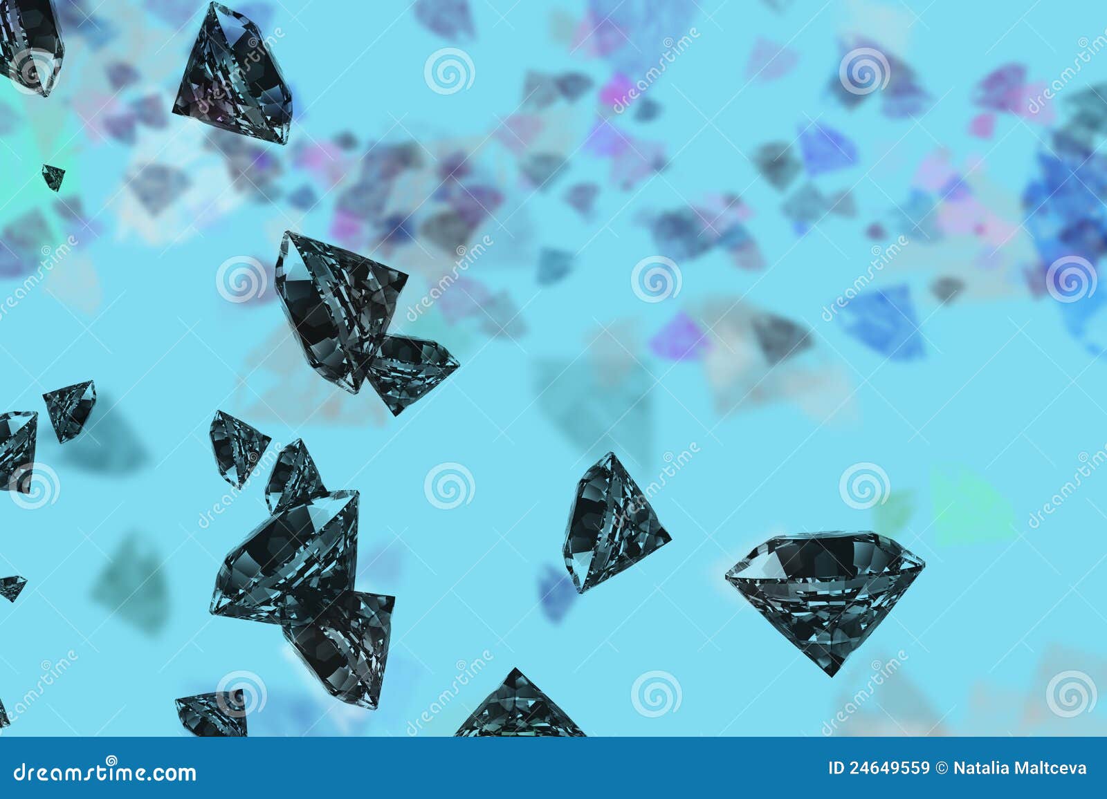 Scattering of Black Diamonds. Stock Illustration - Illustration of ...