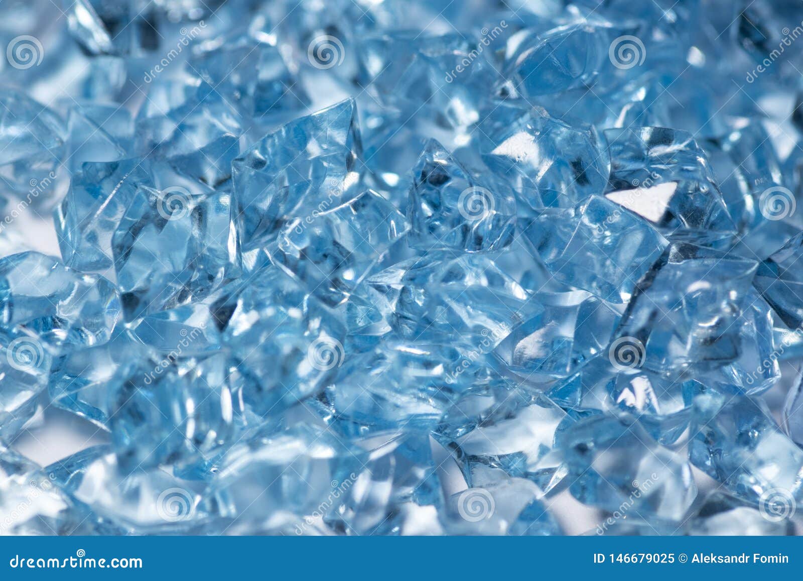 A Scattering of Blue Crystals Shining in the Light Stock Illustration ...