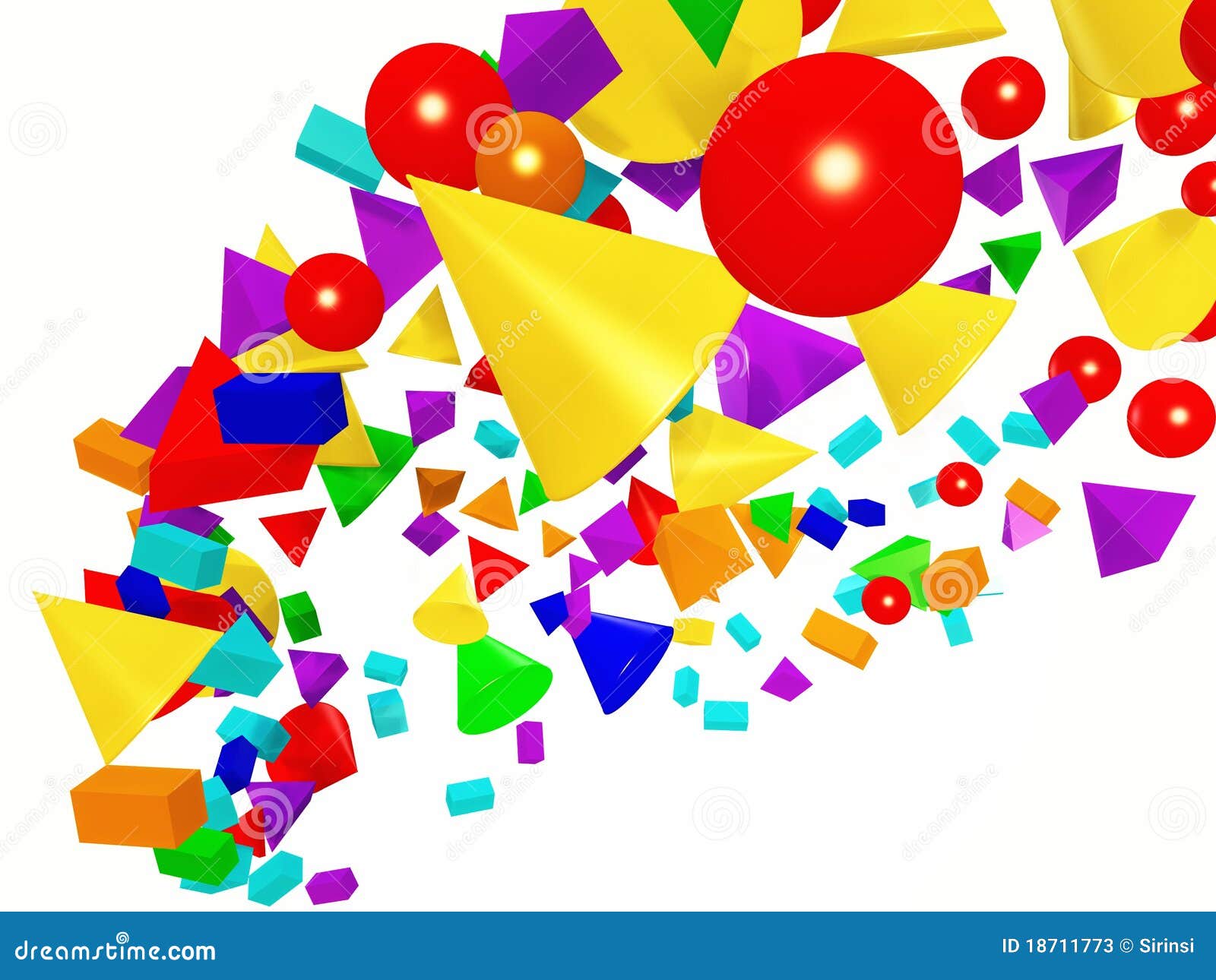 Scattering Color Geometrical Figures Stock Illustration - Illustration ...