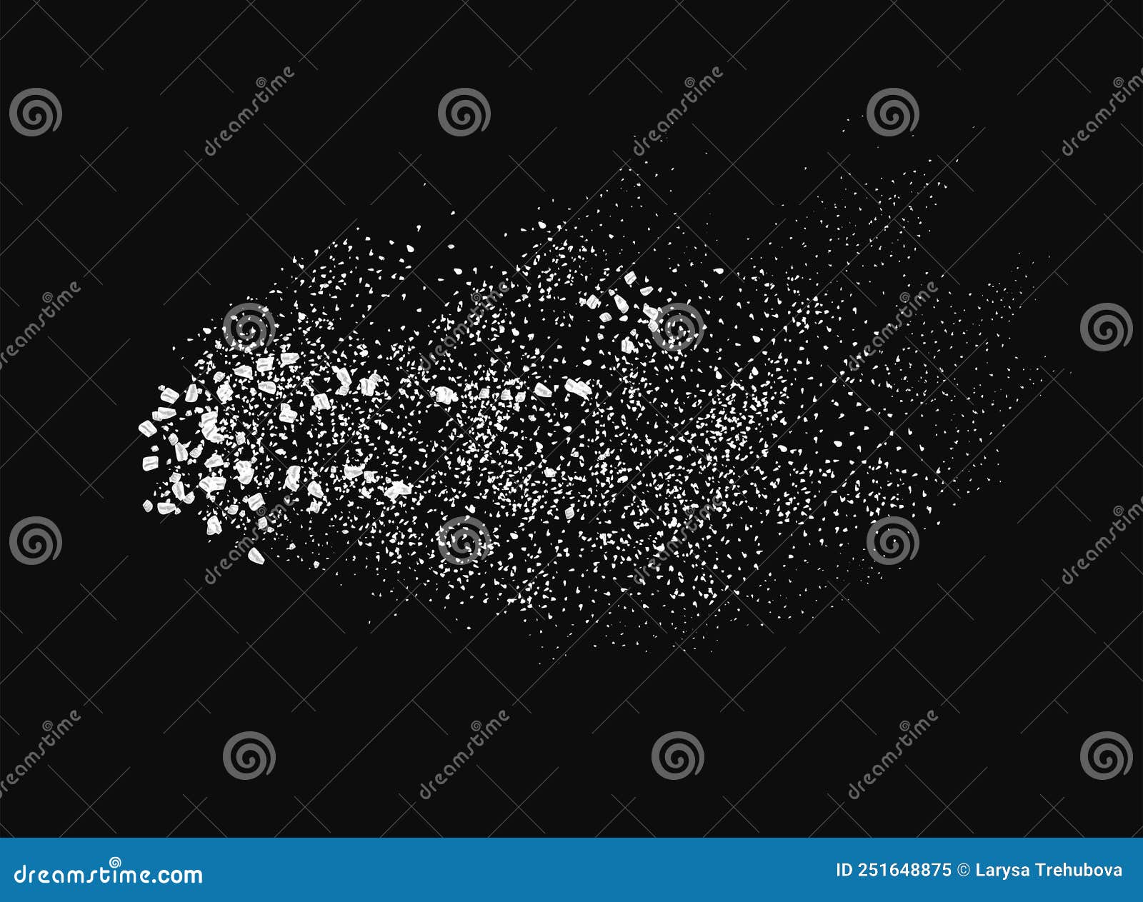 A Scattering Of Crystals Of Sugar Or Salt. Realistic Vector ...
