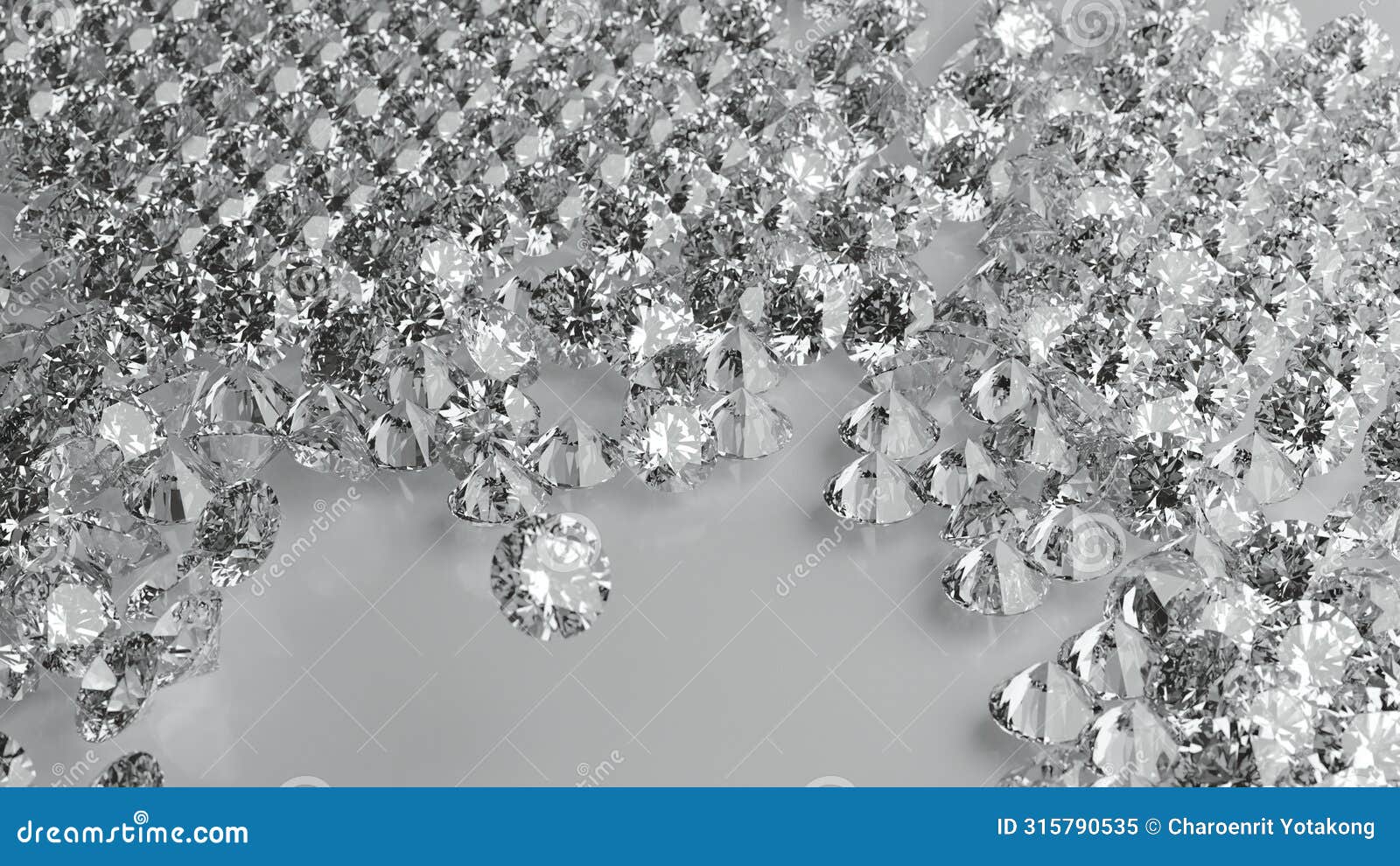 A Scattering of Brilliant Cut Diamonds on a Background Stock ...