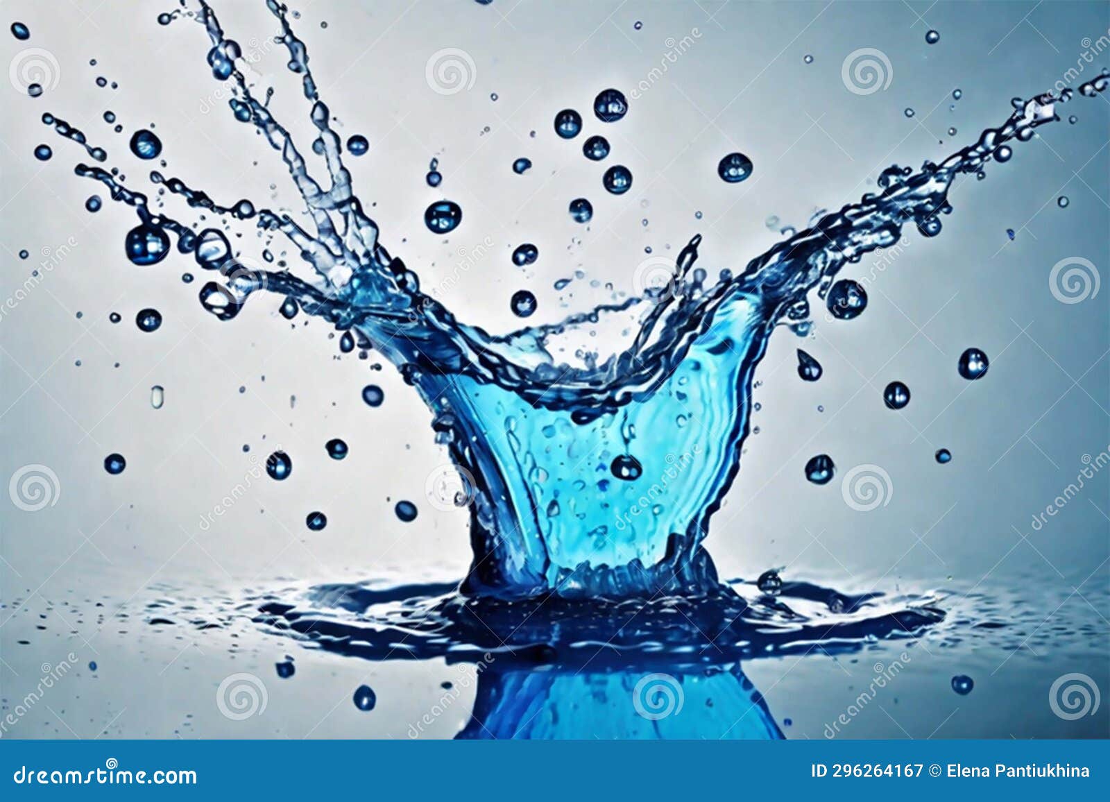 A Beautiful Splash of Blue Water with Spectacular Drops and Splashes ...