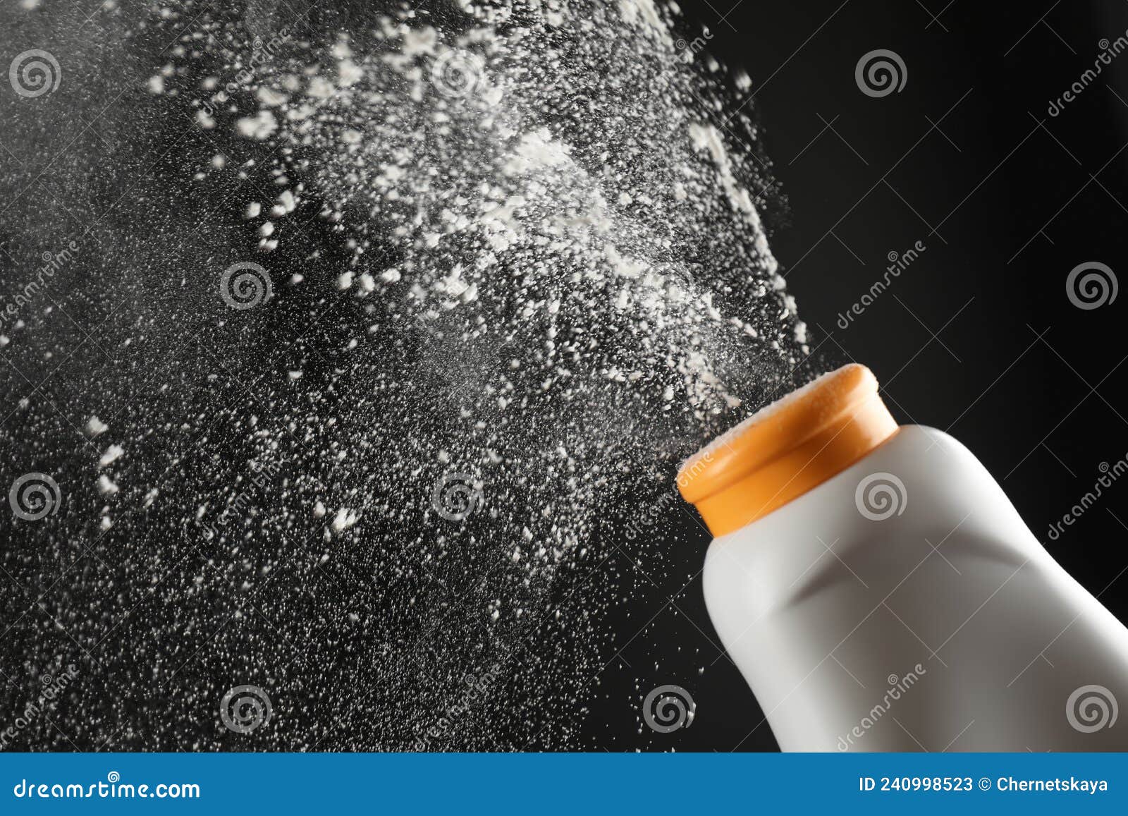 Scattering of Dusting Powder on Black Background Stock Image - Image of ...