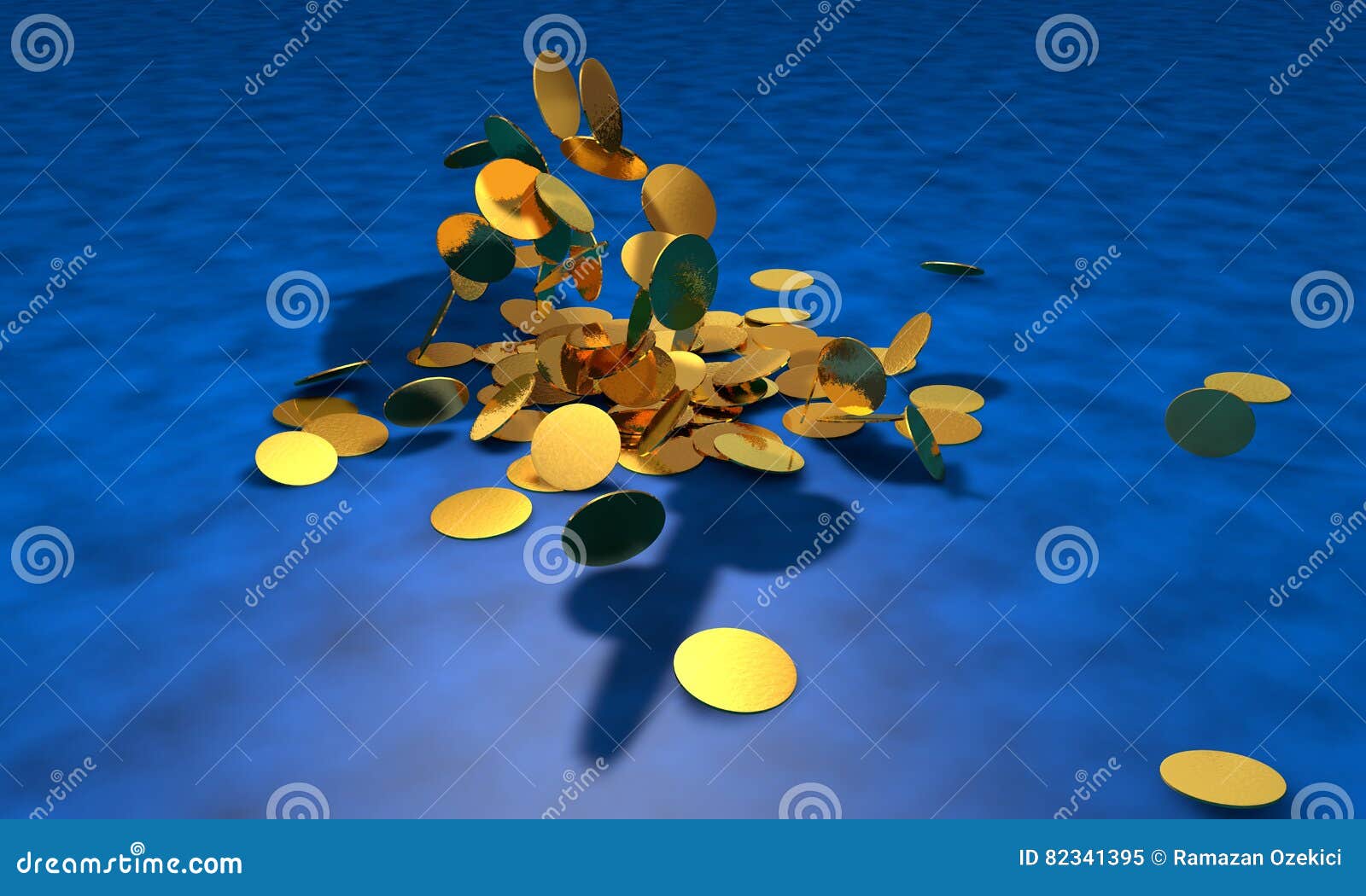 Scattering of Gold-plated Objects Stock Illustration - Illustration of ...