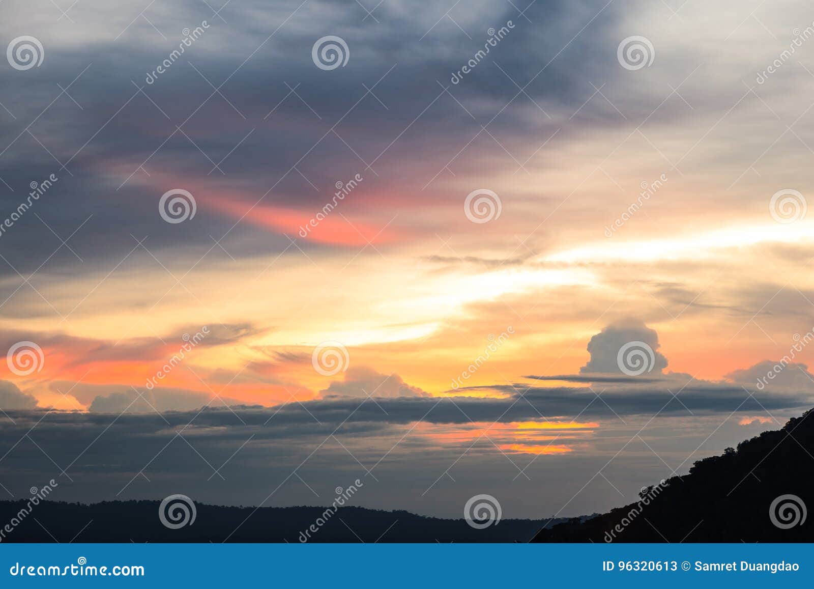The Scattering of Light after Sunset. Stock Image - Image of beautiful ...