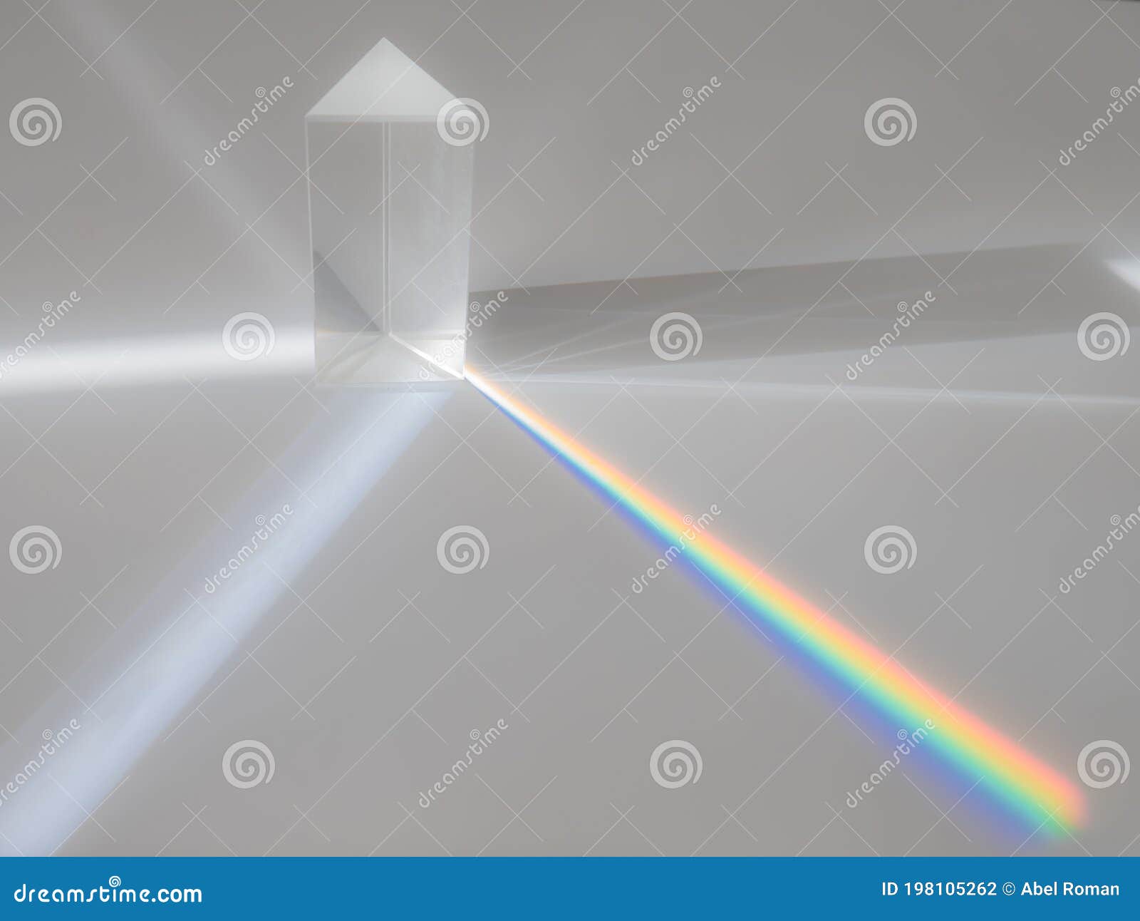 Scattering of a Ray of Sunlight White Light through a Prism Creating ...
