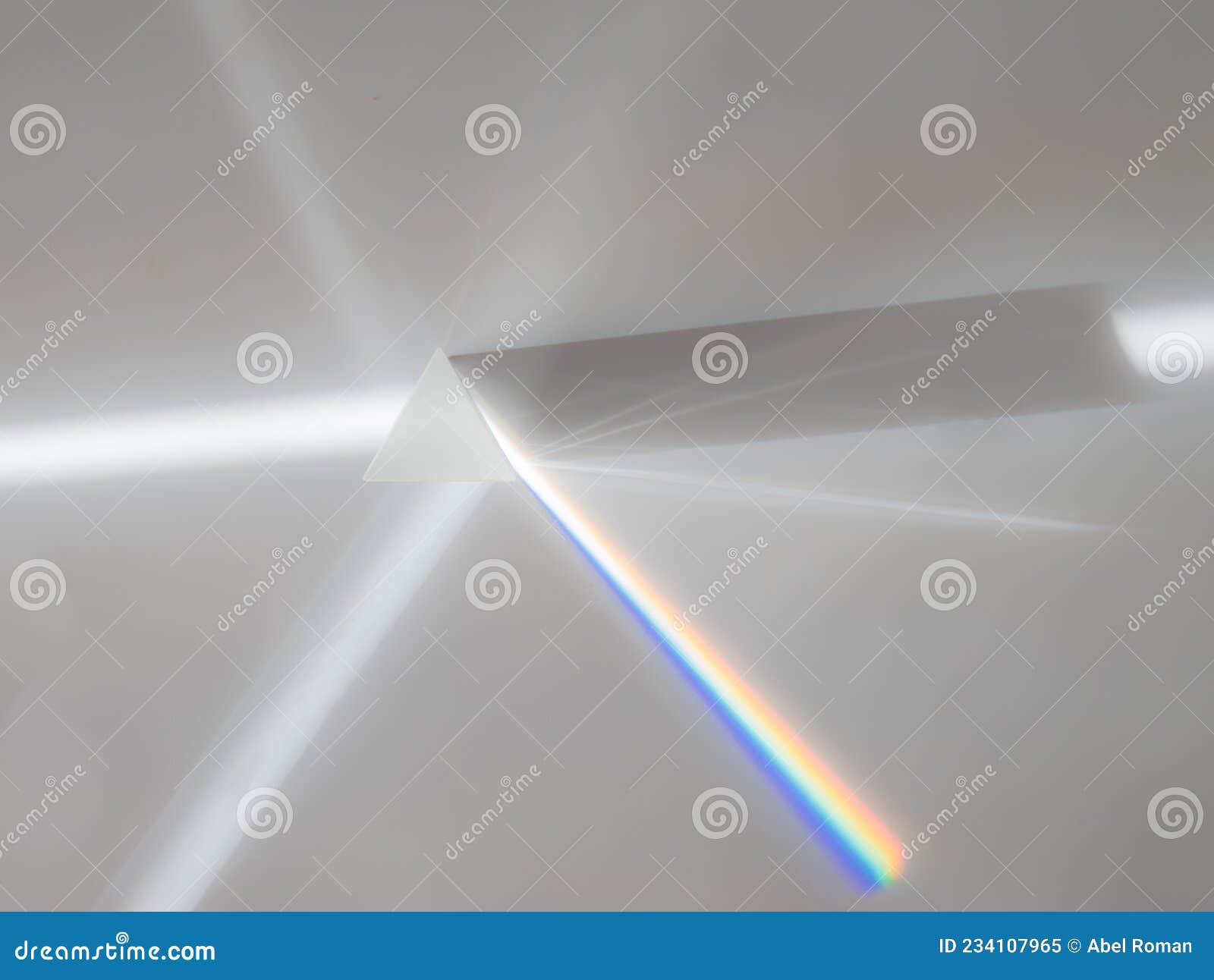 Scattering of a Ray of Sunlight White Light through a Prism Creating ...