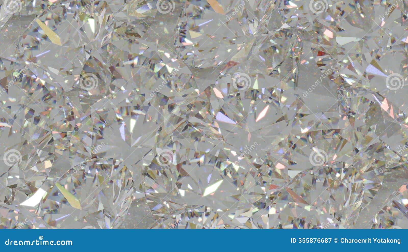 A Scattering Round Diamonds White Background Precious Stones Stock ...