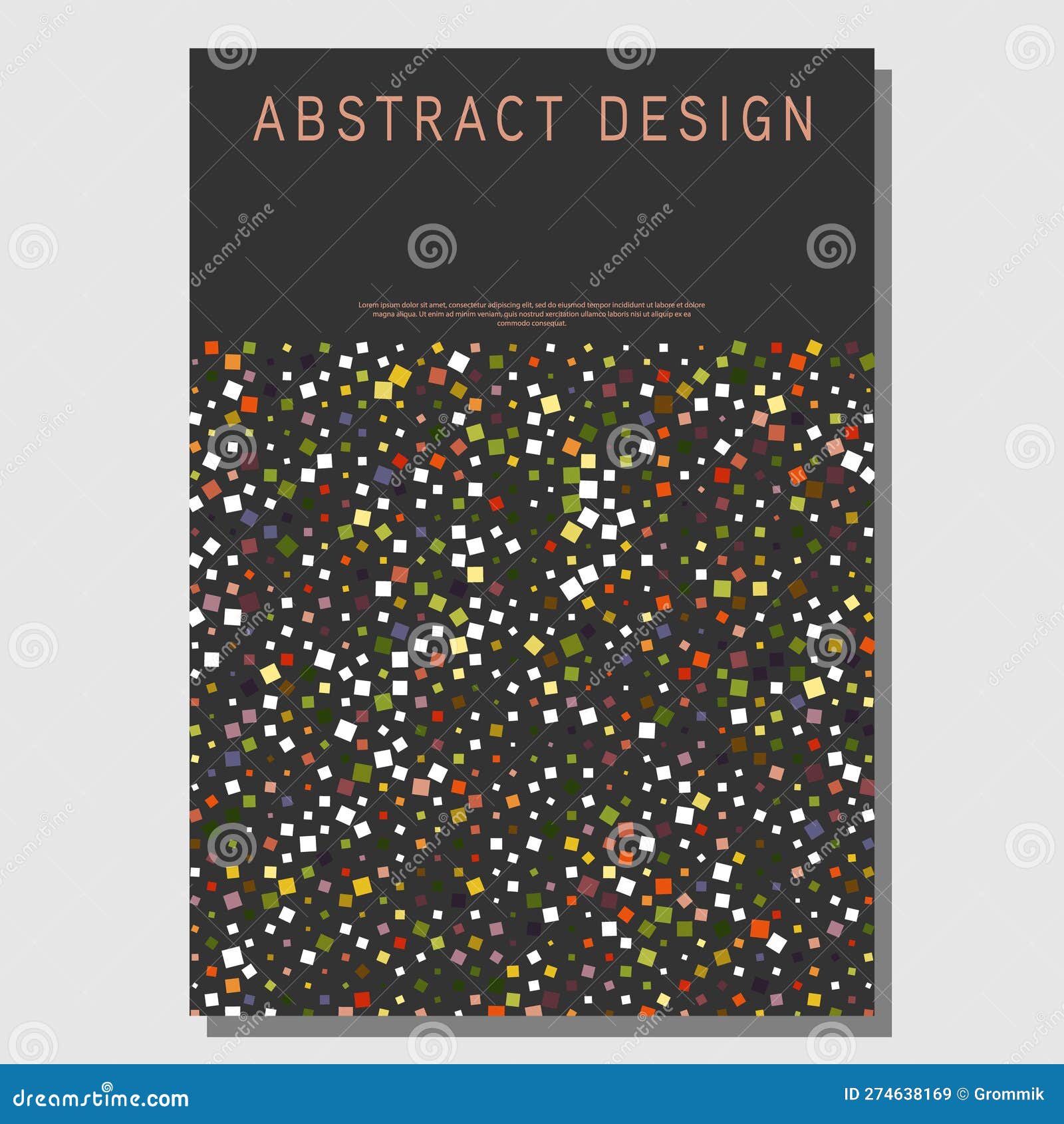 A Scattering of Squares. Template for the Cover, Book, Poster, Banner ...