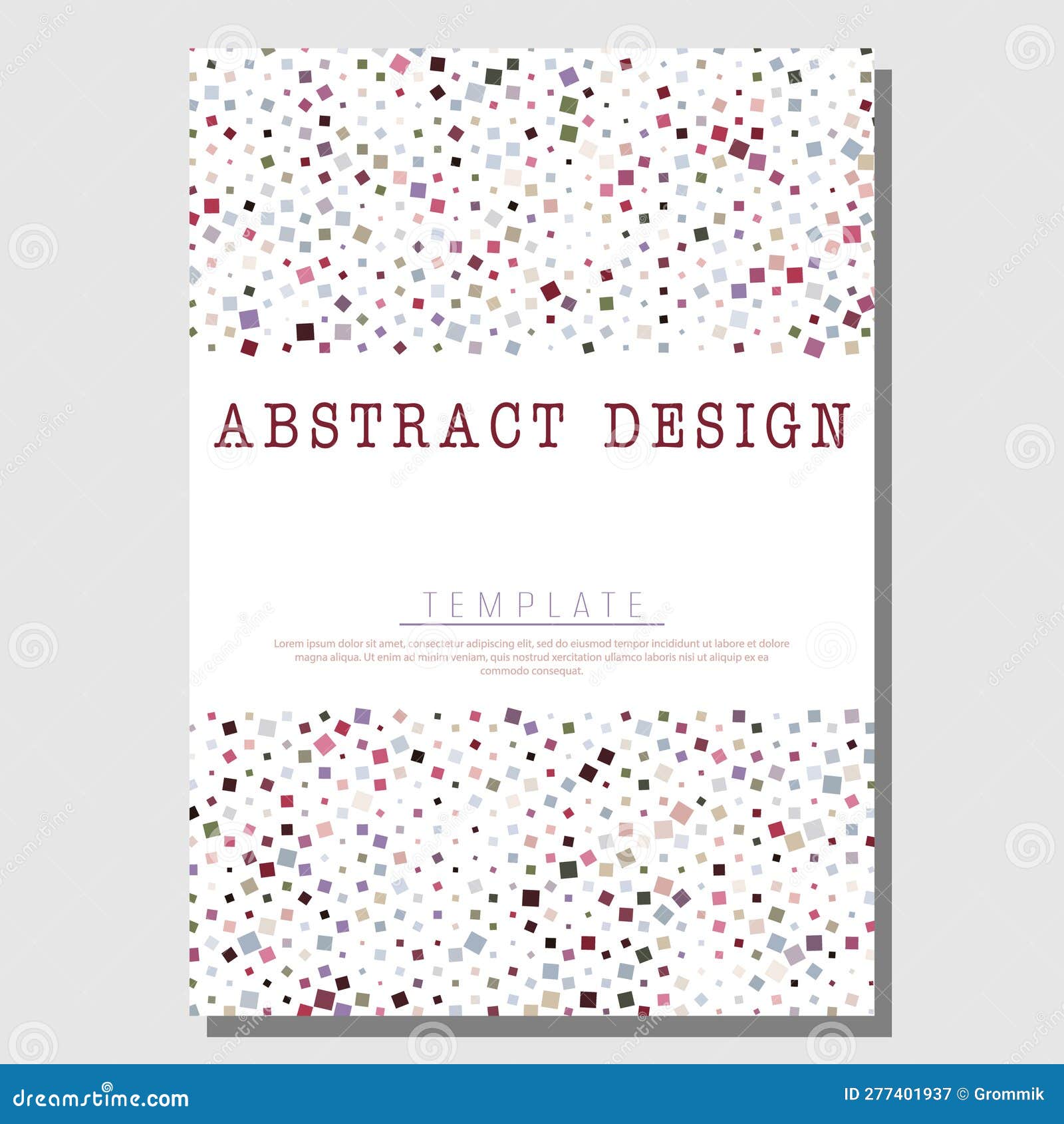 A Scattering of Squares. Template for the Cover, Book, Poster, Banner ...