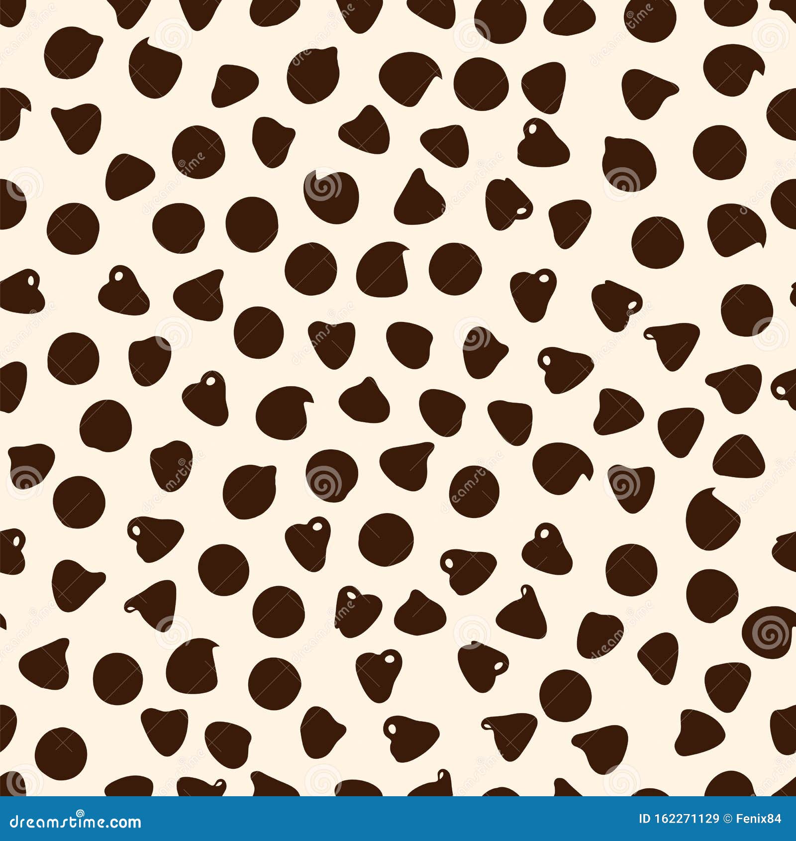 Scattering Sweet Chocolate Chips. Seamless Vector Texture Stock Vector ...