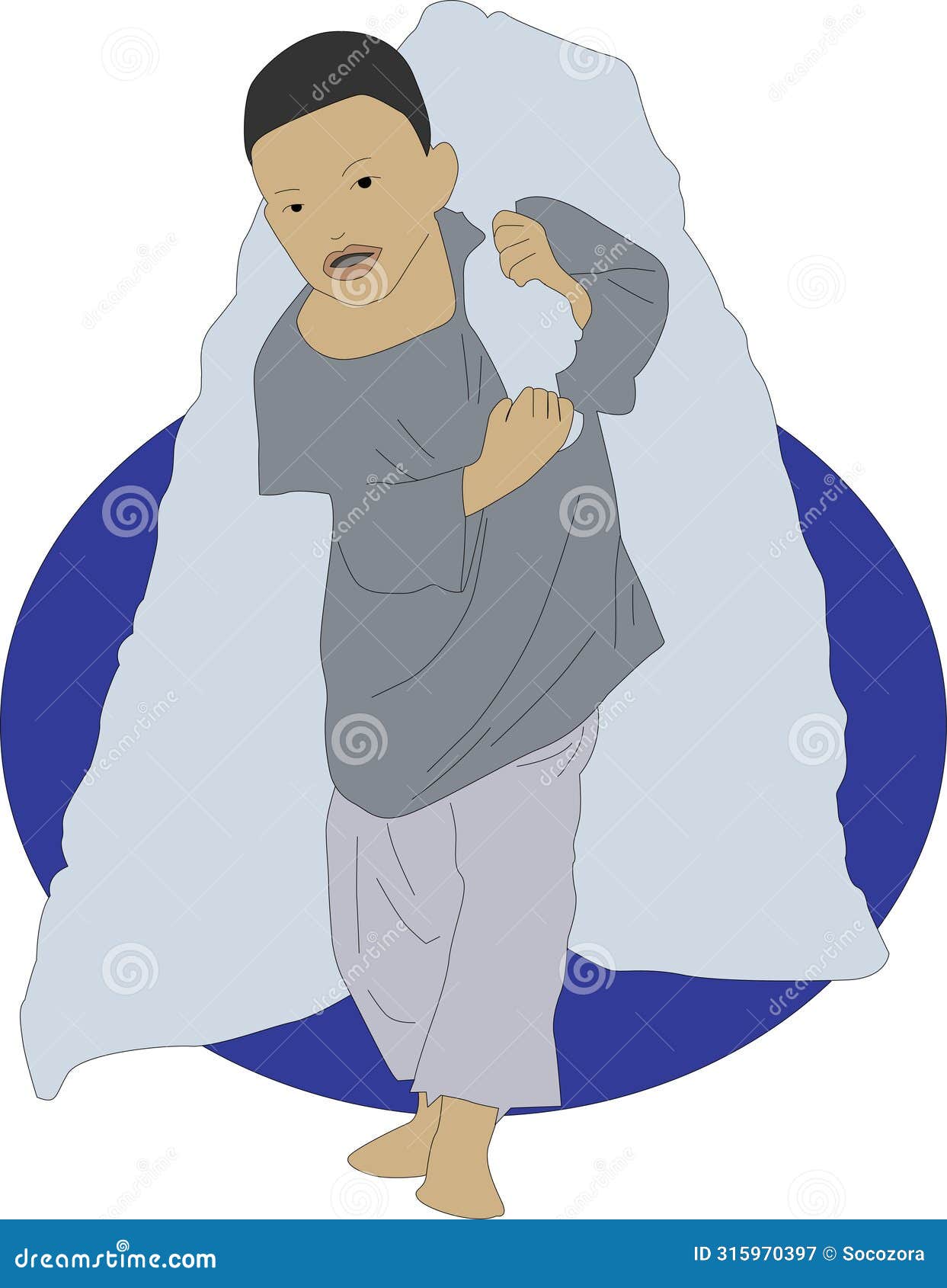 Scavenger Flat Vector Illustration Stock Vector - Illustration of sunny ...