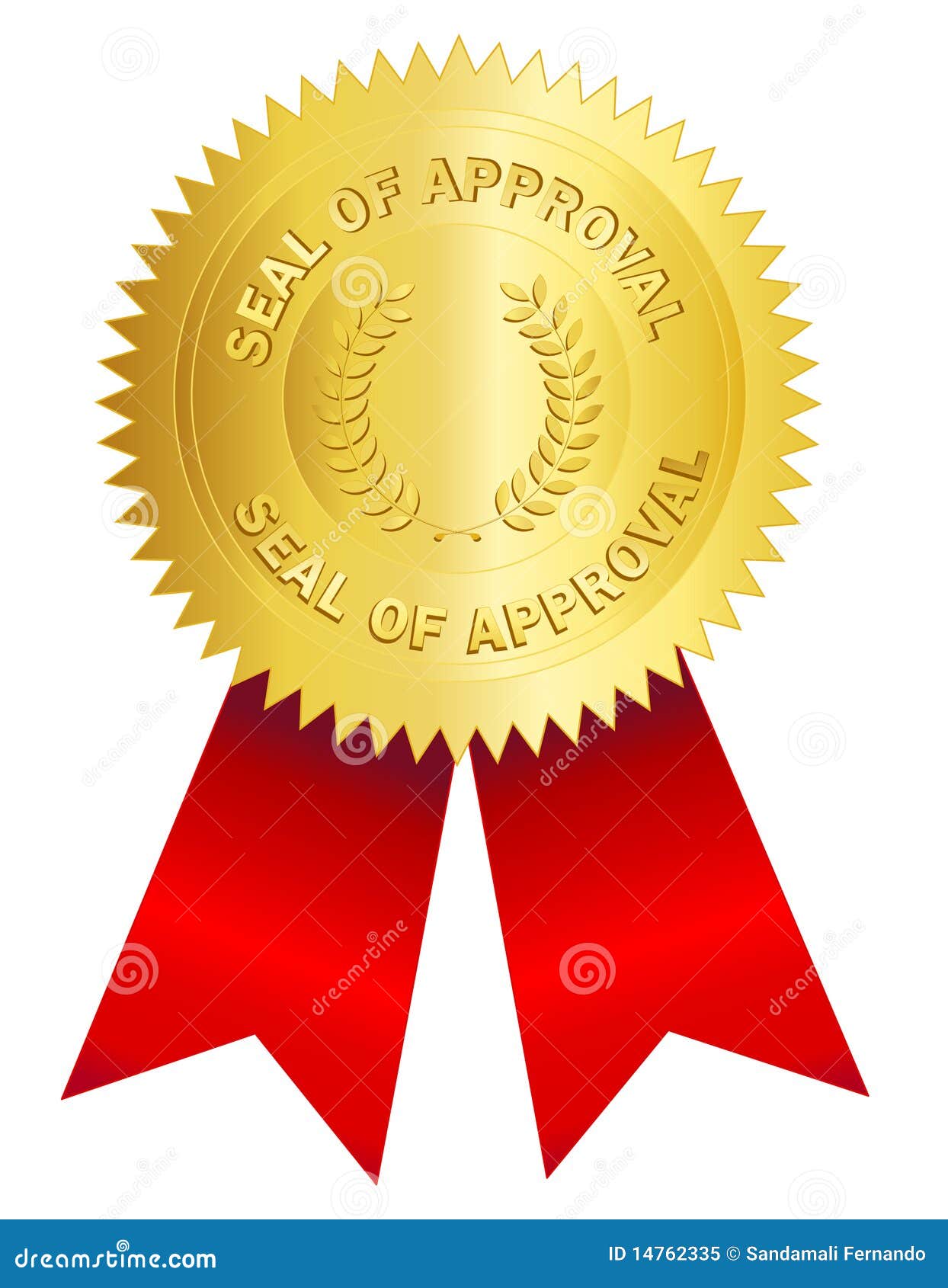 Sceau D'or Avec La Bande Rouge Illustration de Vecteur - Illustration ...