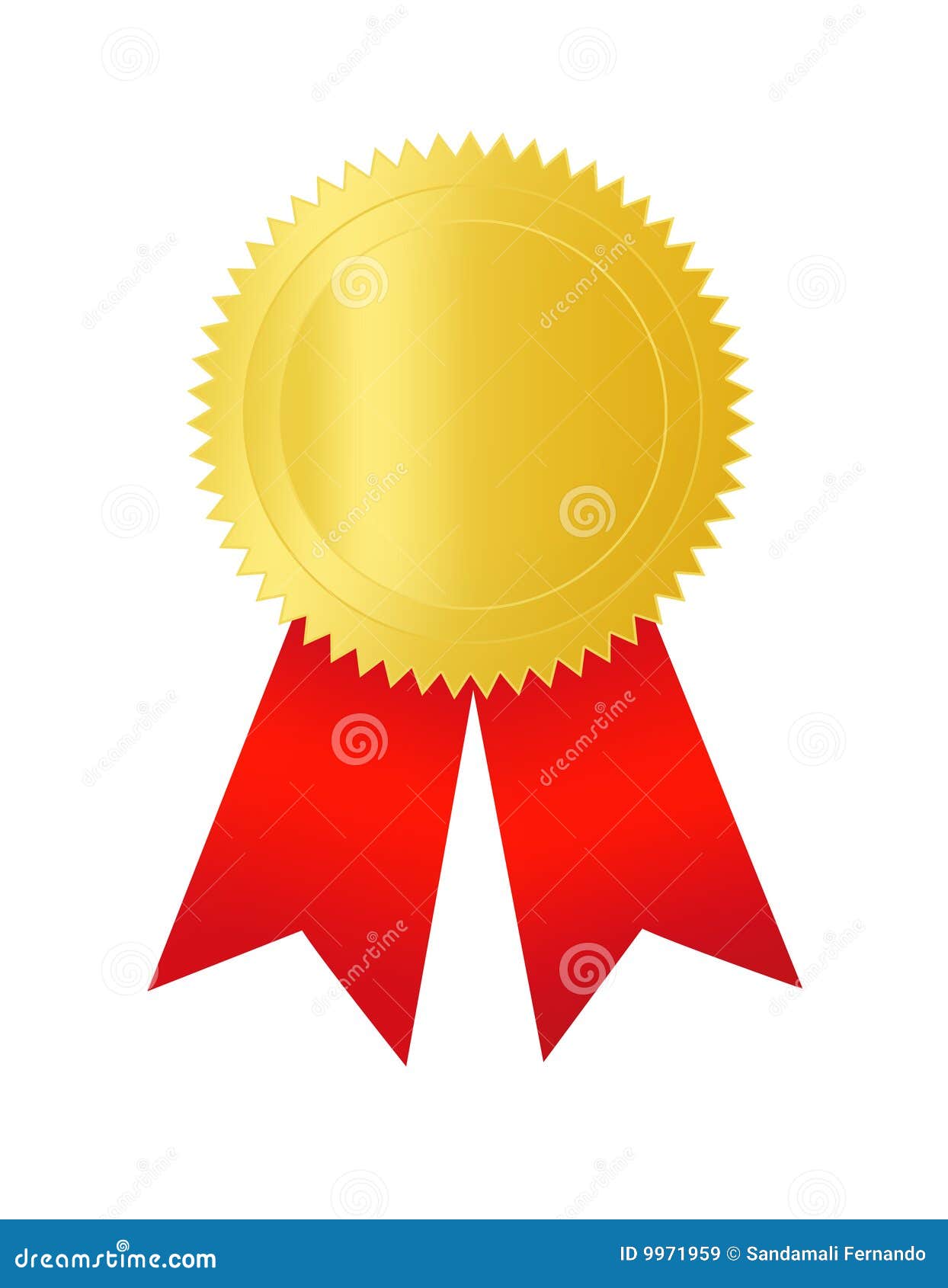 Sceau D'or Avec La Bande Rouge Illustration de Vecteur - Illustration ...