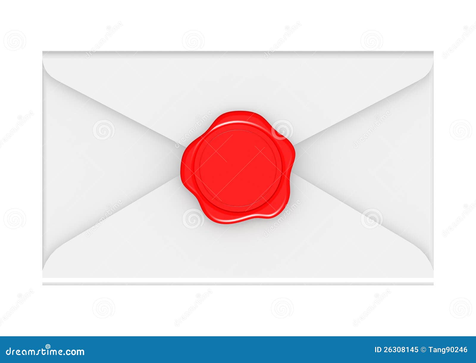 Sceau Rouge Avec L'enveloppe Blanche Illustration Stock - Illustration ...
