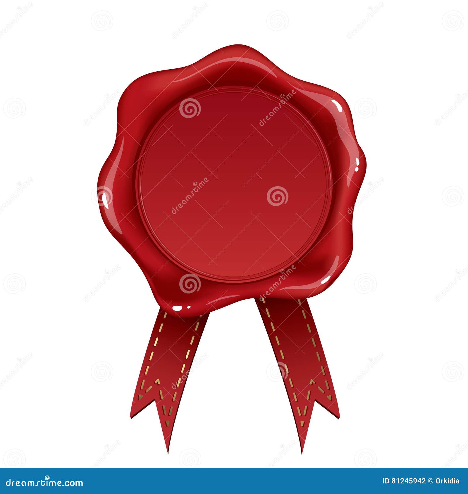 Sceau rouge de cire illustration de vecteur. Illustration du ornement ...