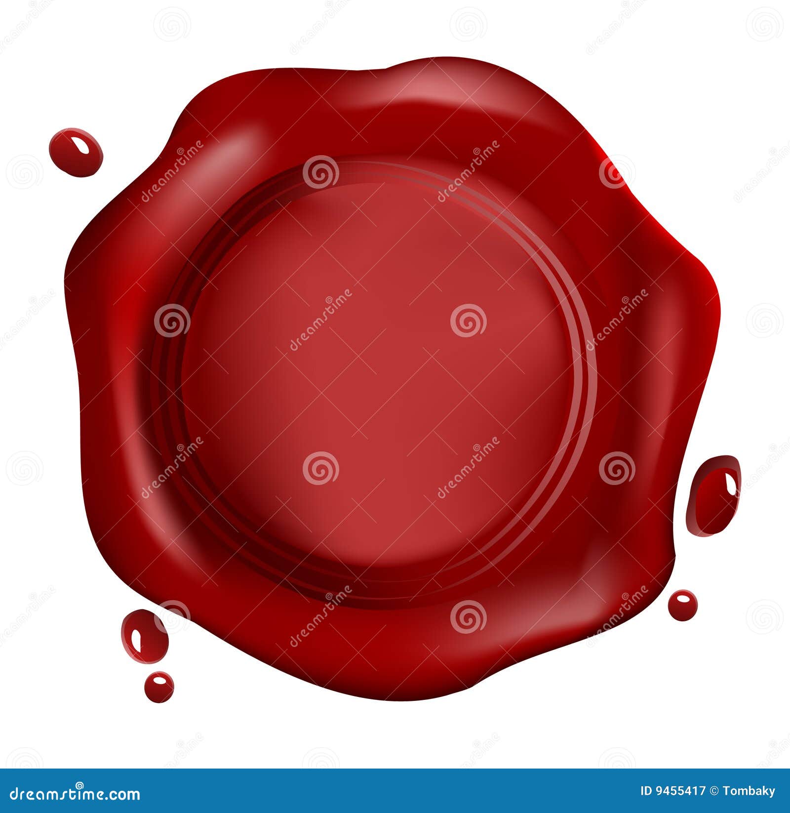 Sceau rouge de cire illustration de vecteur. Illustration du tony - 9455417