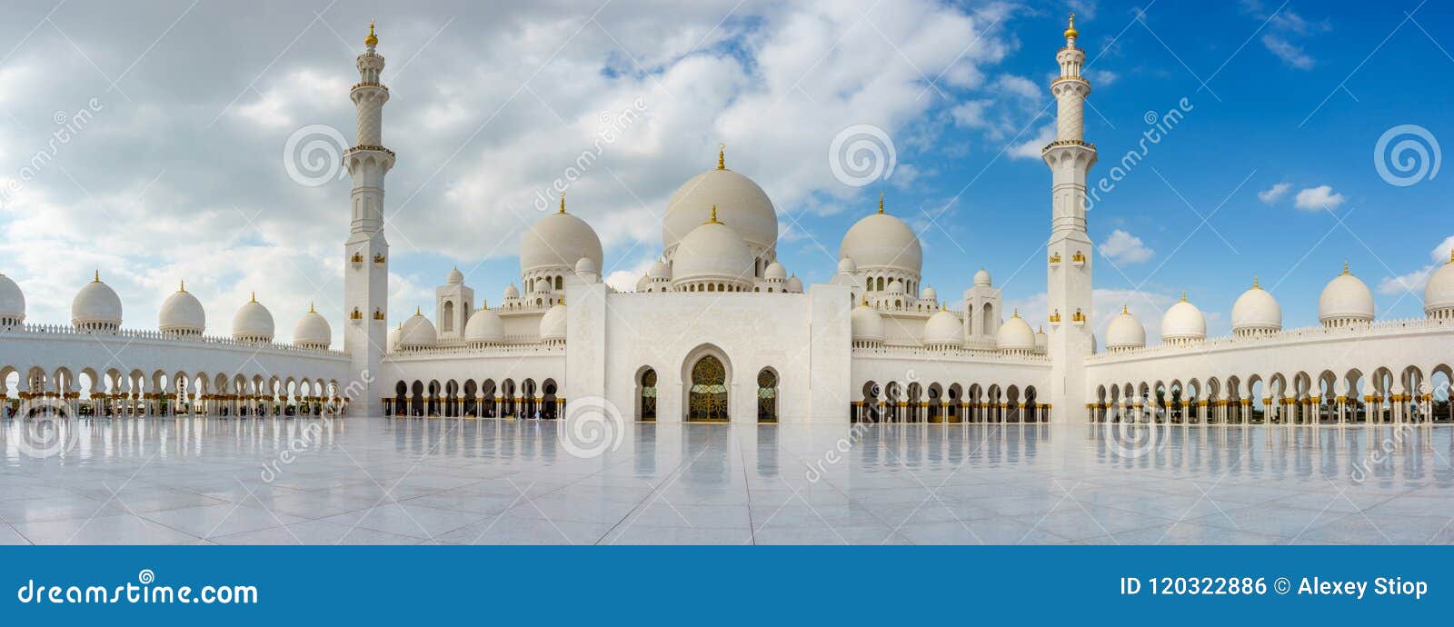 Sceicco Zayed Grand Mosque fotografia stock. Immagine di panorama ...