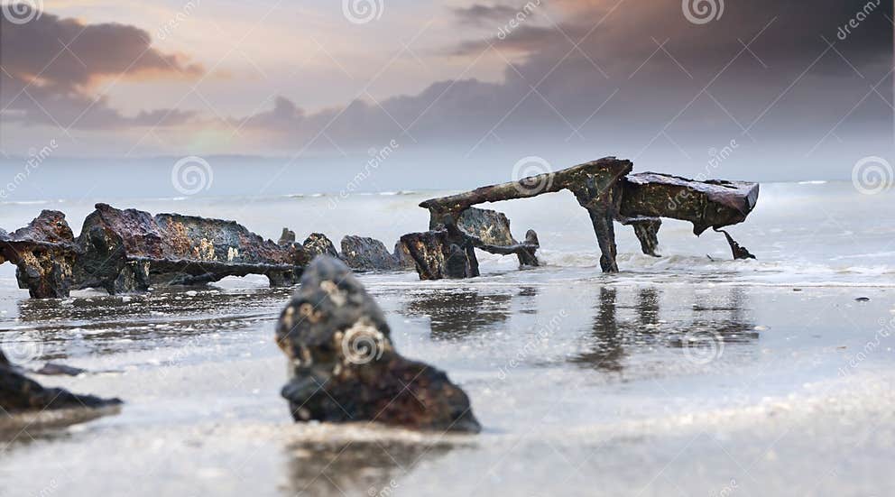 Sceleton stock image. Image of line, beach, clouds, ruin - 19770447