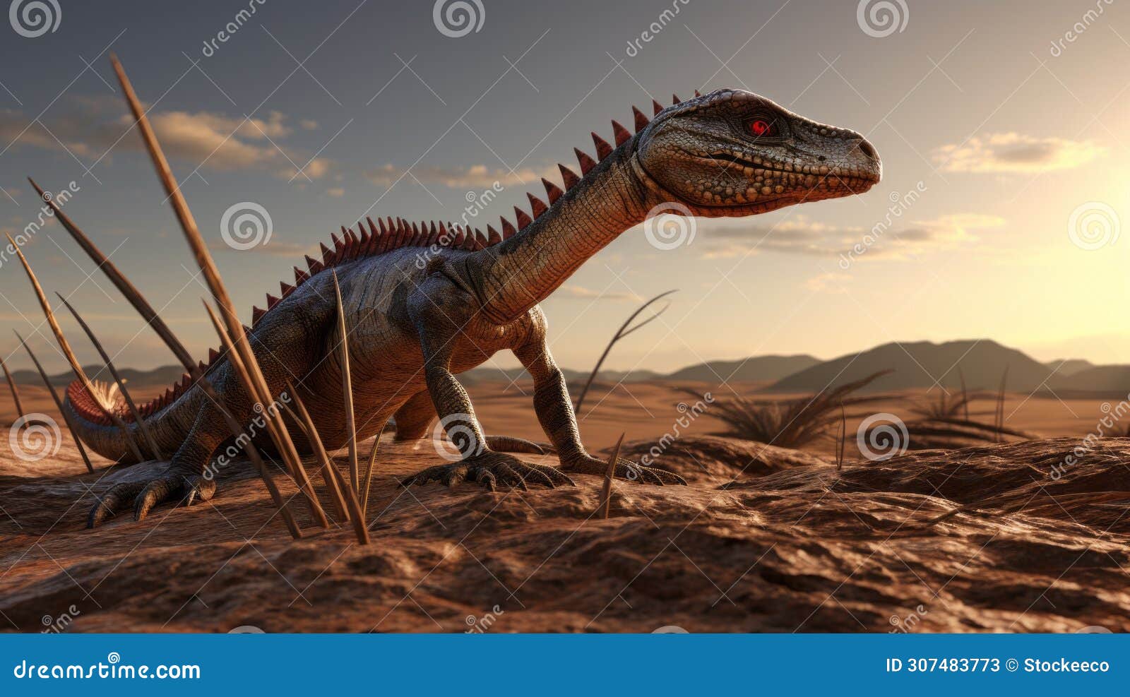 Scelidosaurus with Scorpion Tail: a Mesozoic Marvel Stock Illustration ...