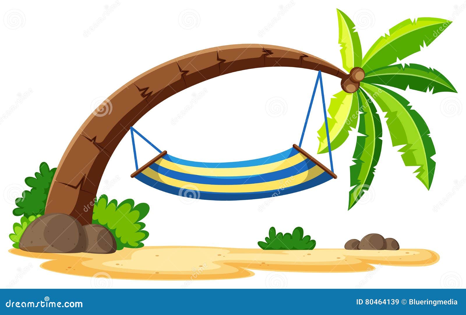 Scena Con L'amaca Sul Cocco Illustrazione Vettoriale - Illustrazione di ...