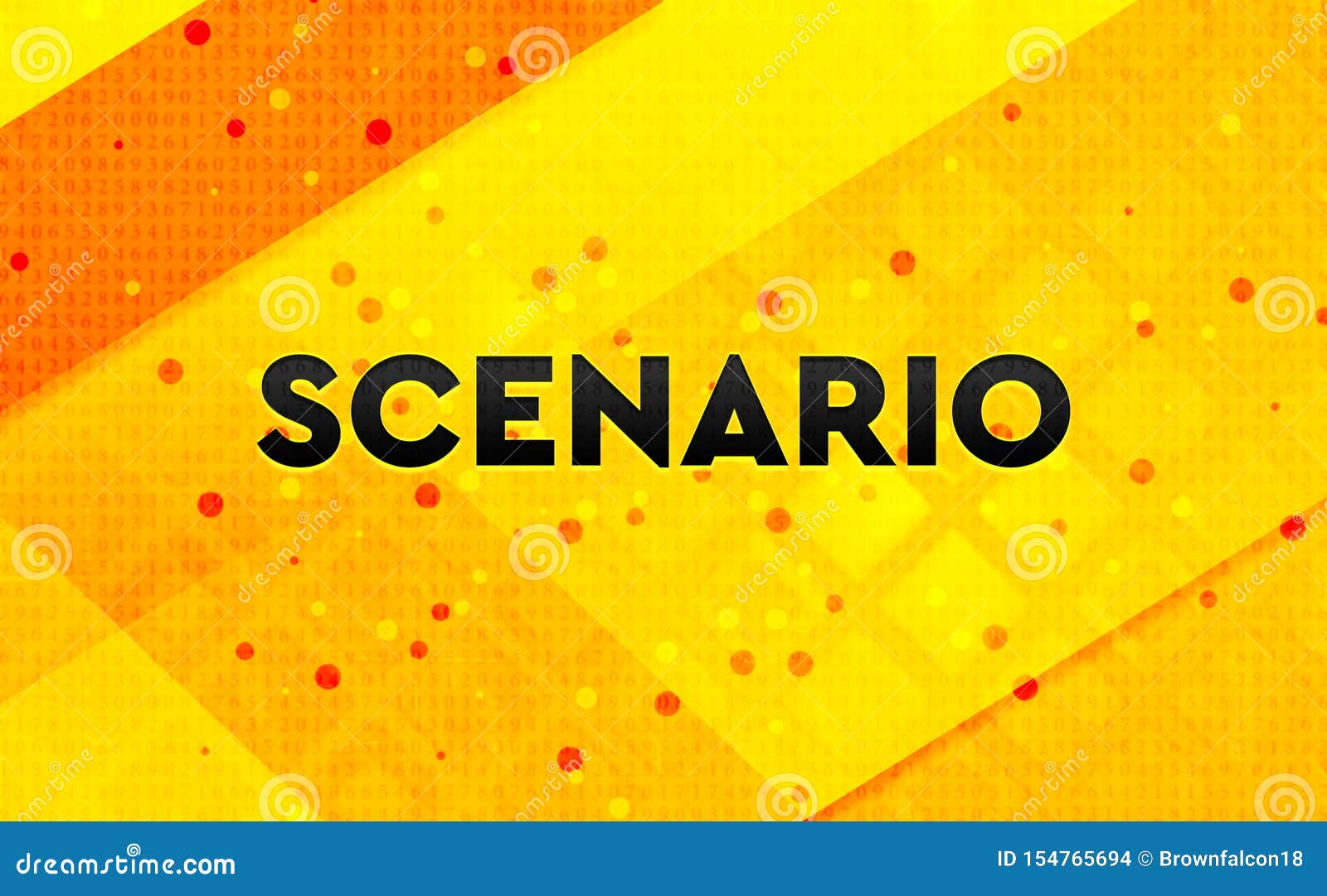 Scenario Abstract Digital Banner Yellow Background Stock Illustration ...