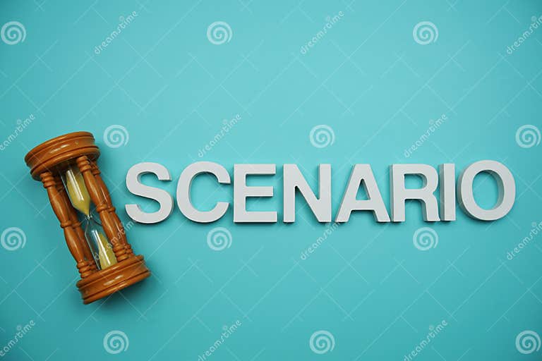 Scenario Alphabet Letters on Blue Background Stock Image - Image of ...